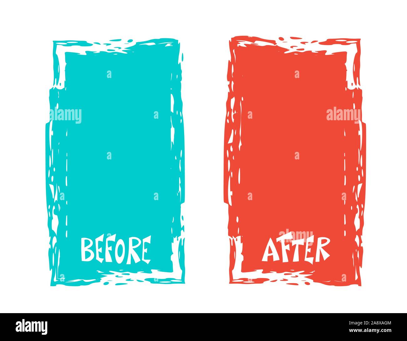Before and After template. Comparison banner with copy space. Vector ...