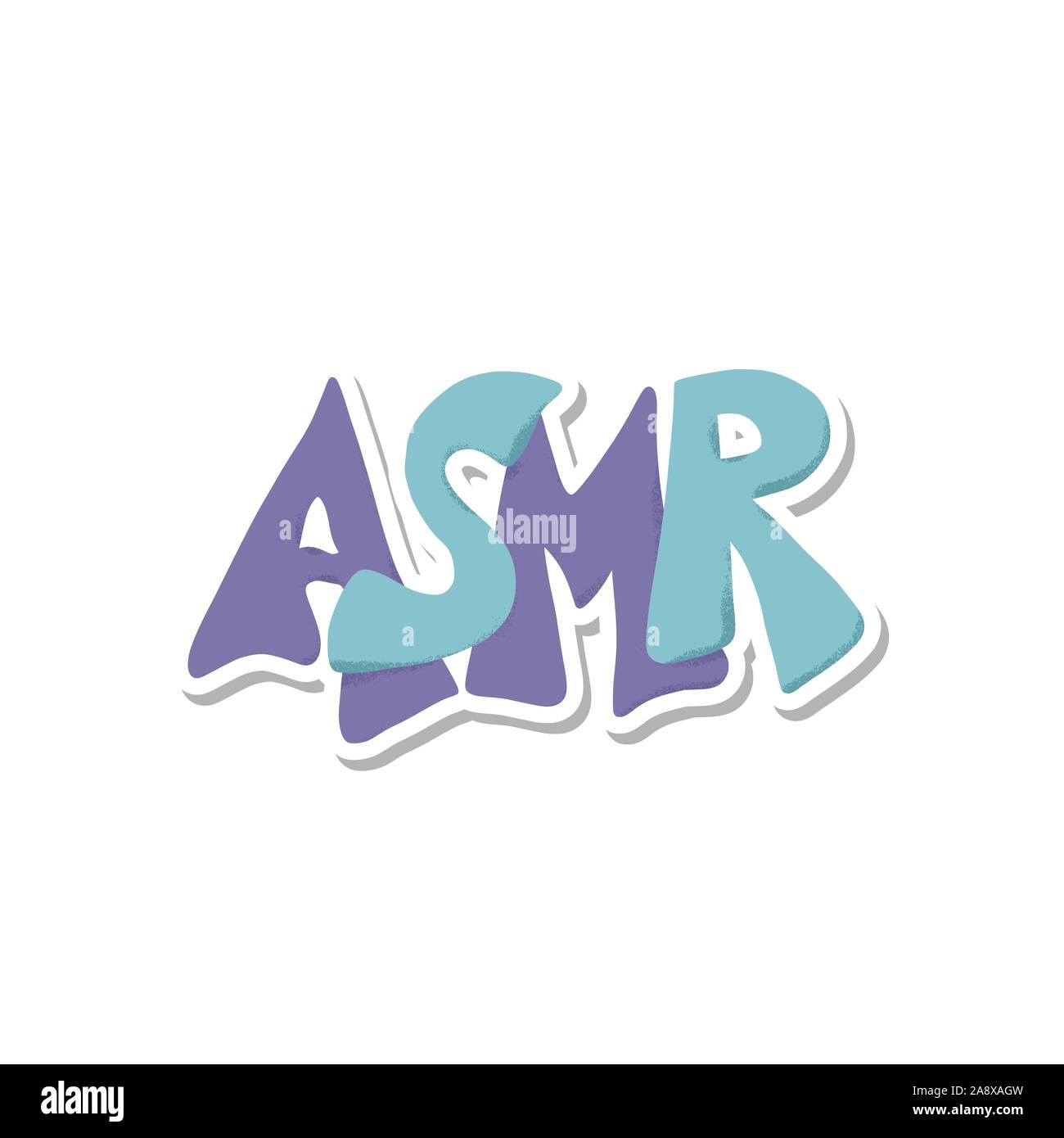 ASMR acronym. Autonomous Sensory Meridian Response text. Stylized hand ...