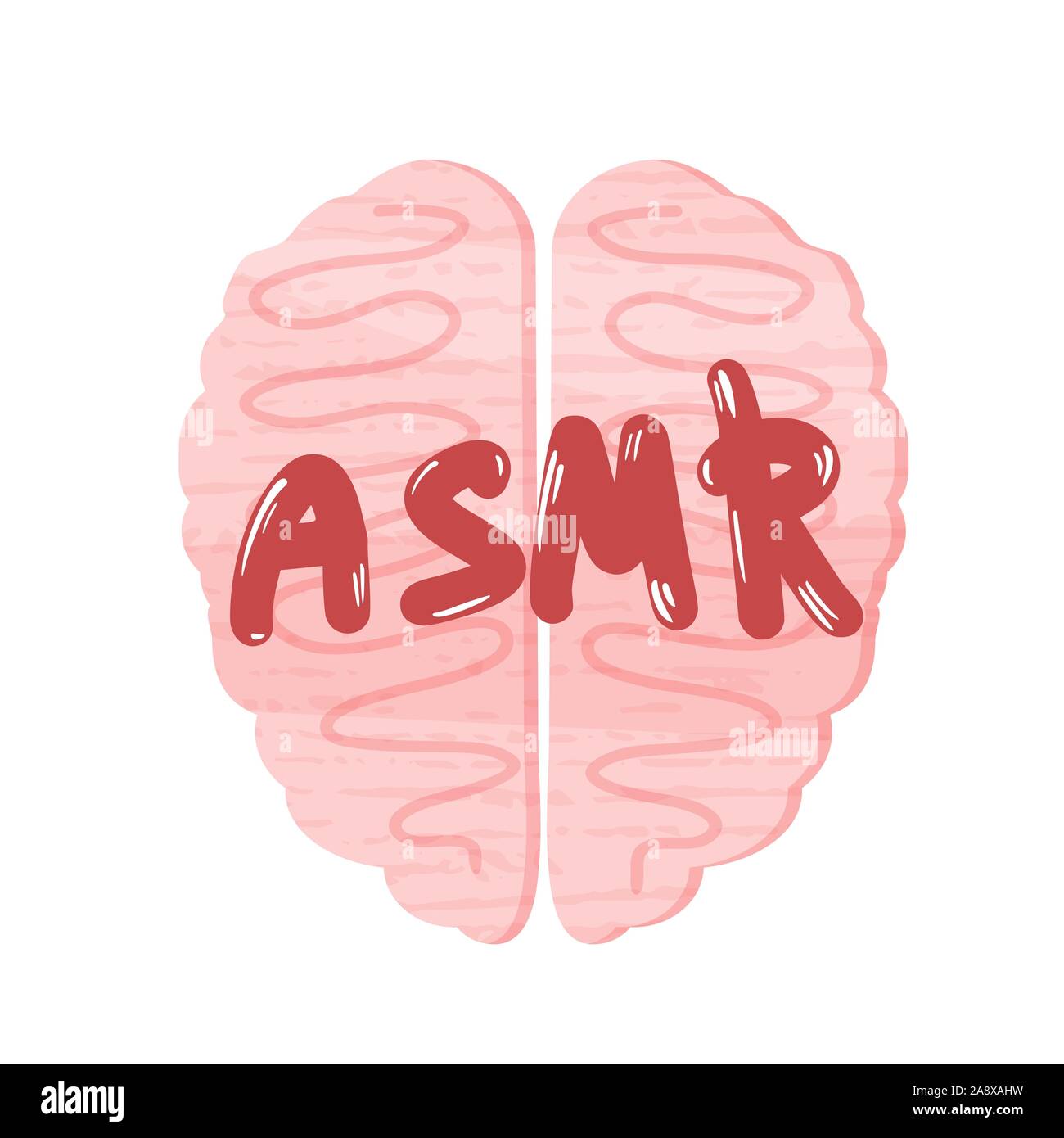 ASMR acronym. Autonomous Sensory Meridian Response text. Stylized hand ...