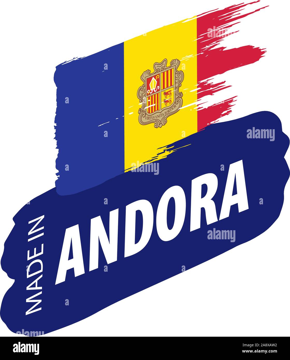 Andora flag, vector illustration on a white background Stock Vector ...