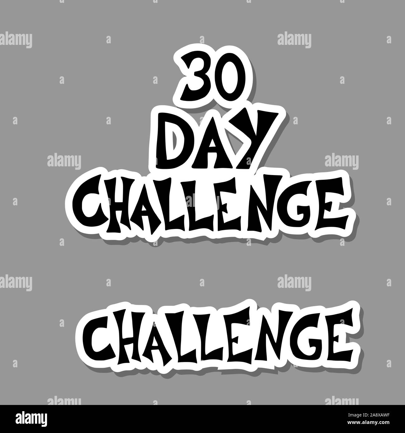 Challenge stylized text stickers. Vector hand drawn quotes Stock Vector ...