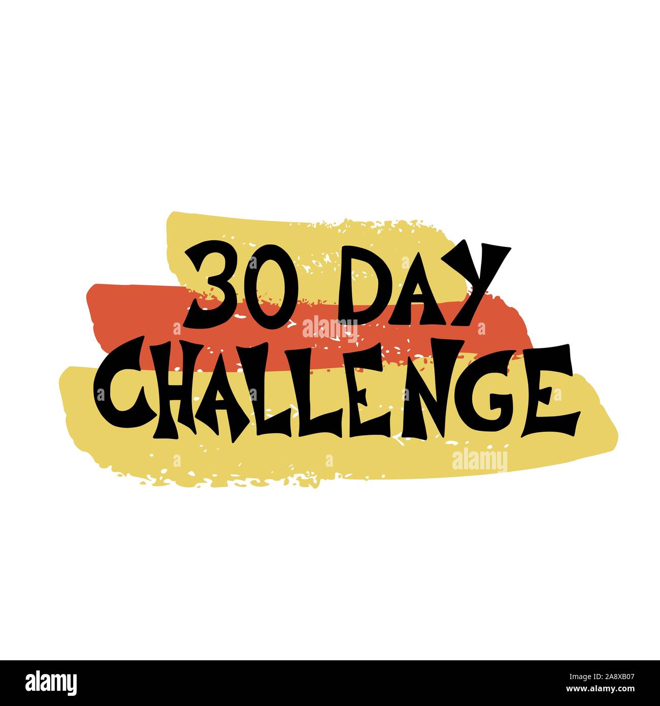 30 day challenge stylized text. Vector hand drawn quote Stock Vector ...