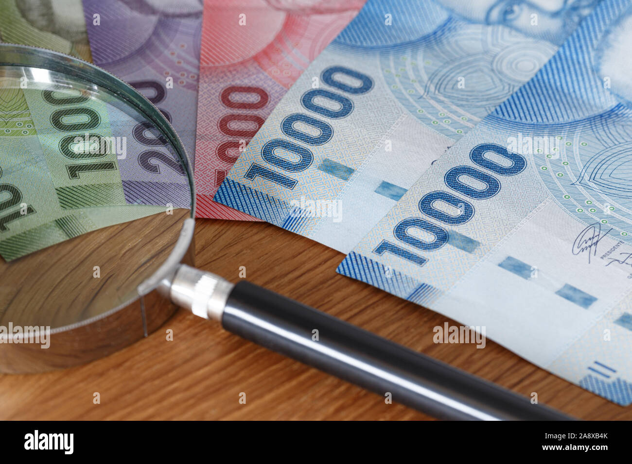 Chilean banknotes chile money hi-res stock photography and images - Alamy