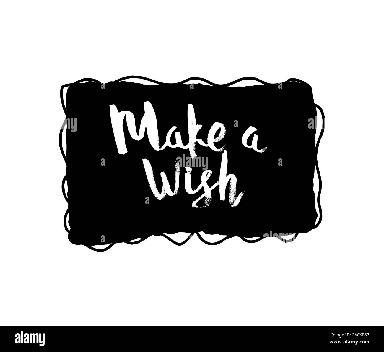 Make a wish ink phrase. Grunge style word on bubble speech. Vector ...