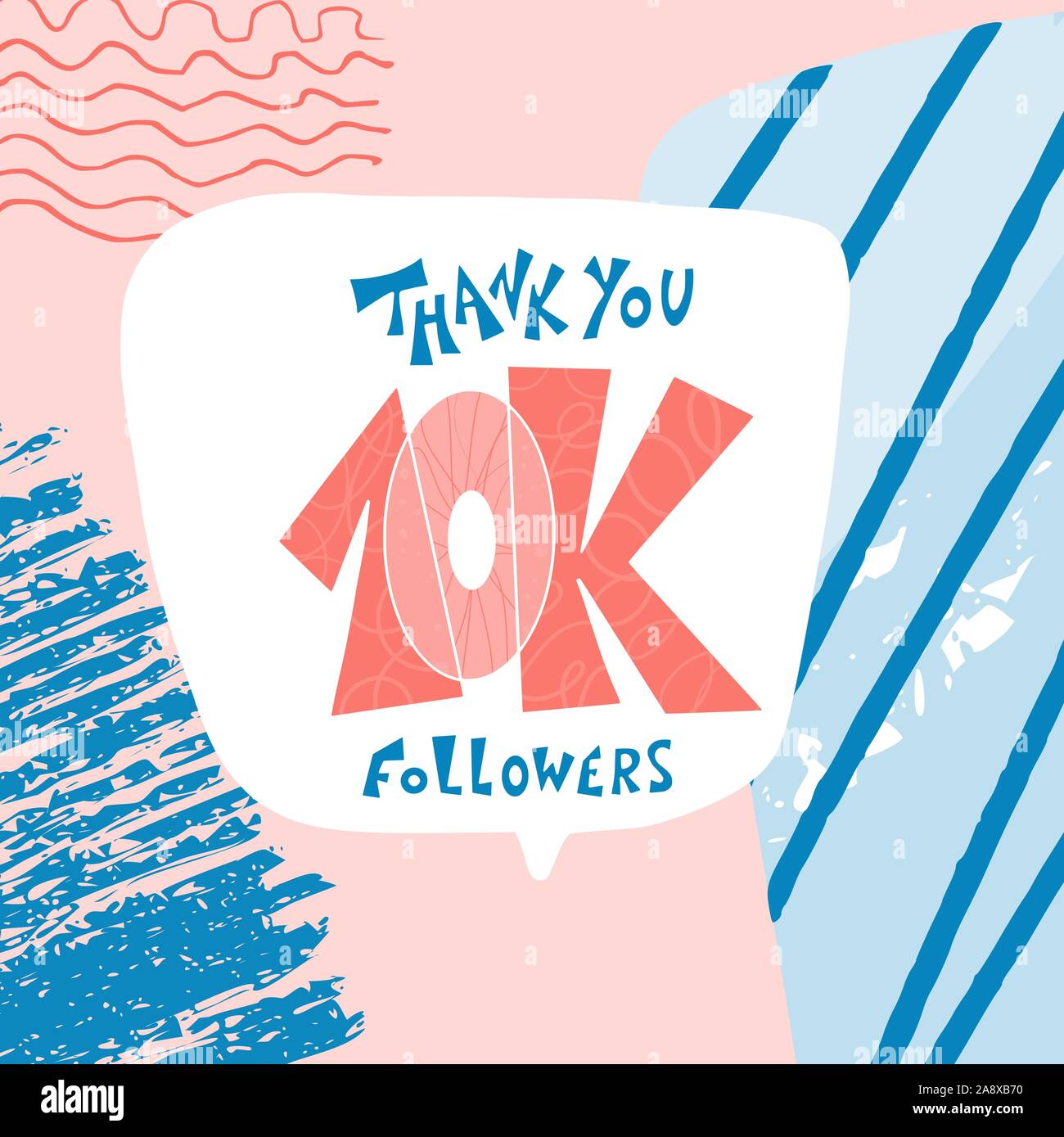 10k folowers social media post. 10000 subscribers post. Vector ...