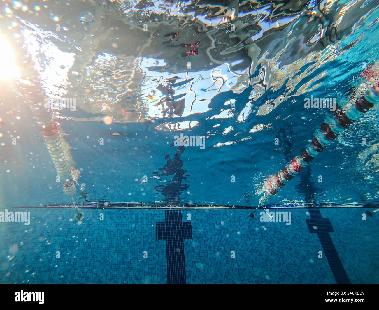 view of poll underwater sunlight through water Stock Photo - Alamy