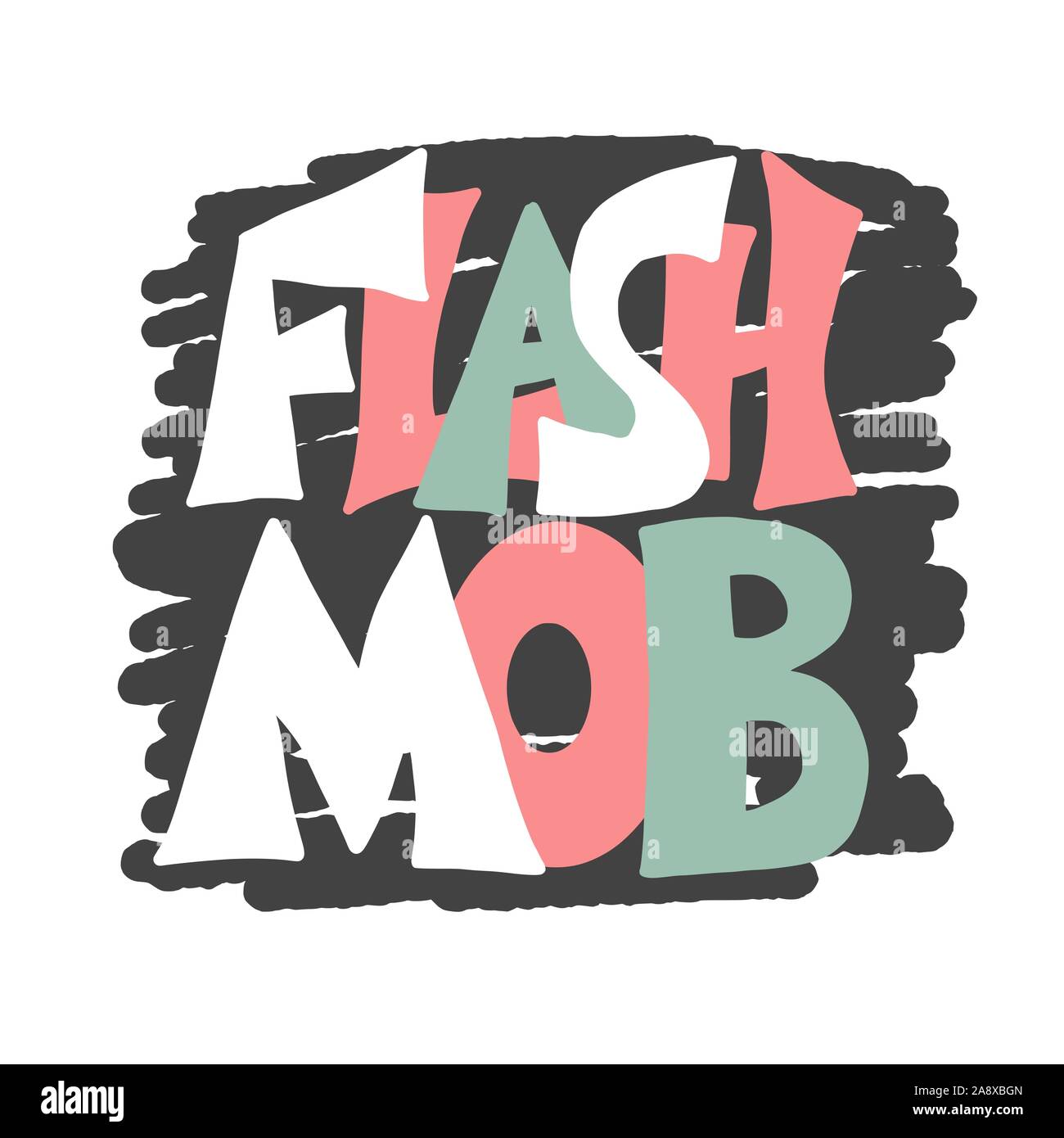 Flashmob stylized text. Flash mob emblem. Vector illusatrtion Stock ...