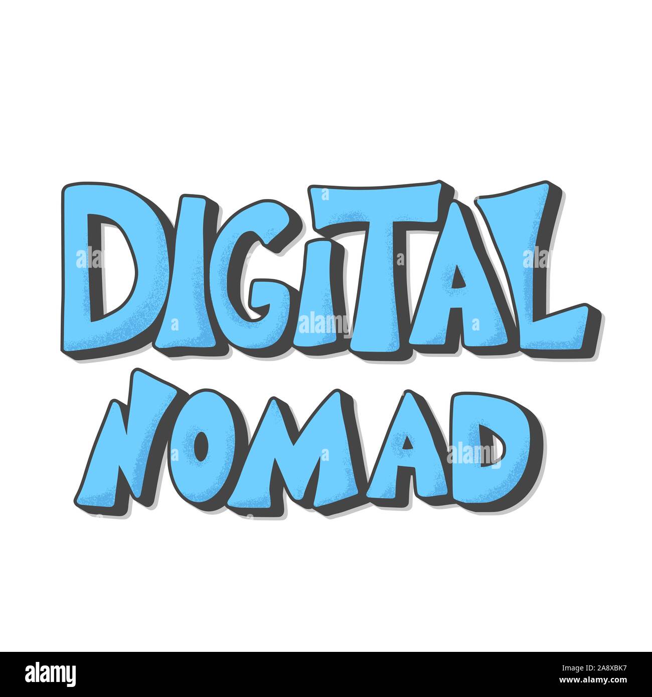 Digital nomad text emblem with decor. Feelance. Vector illustration ...