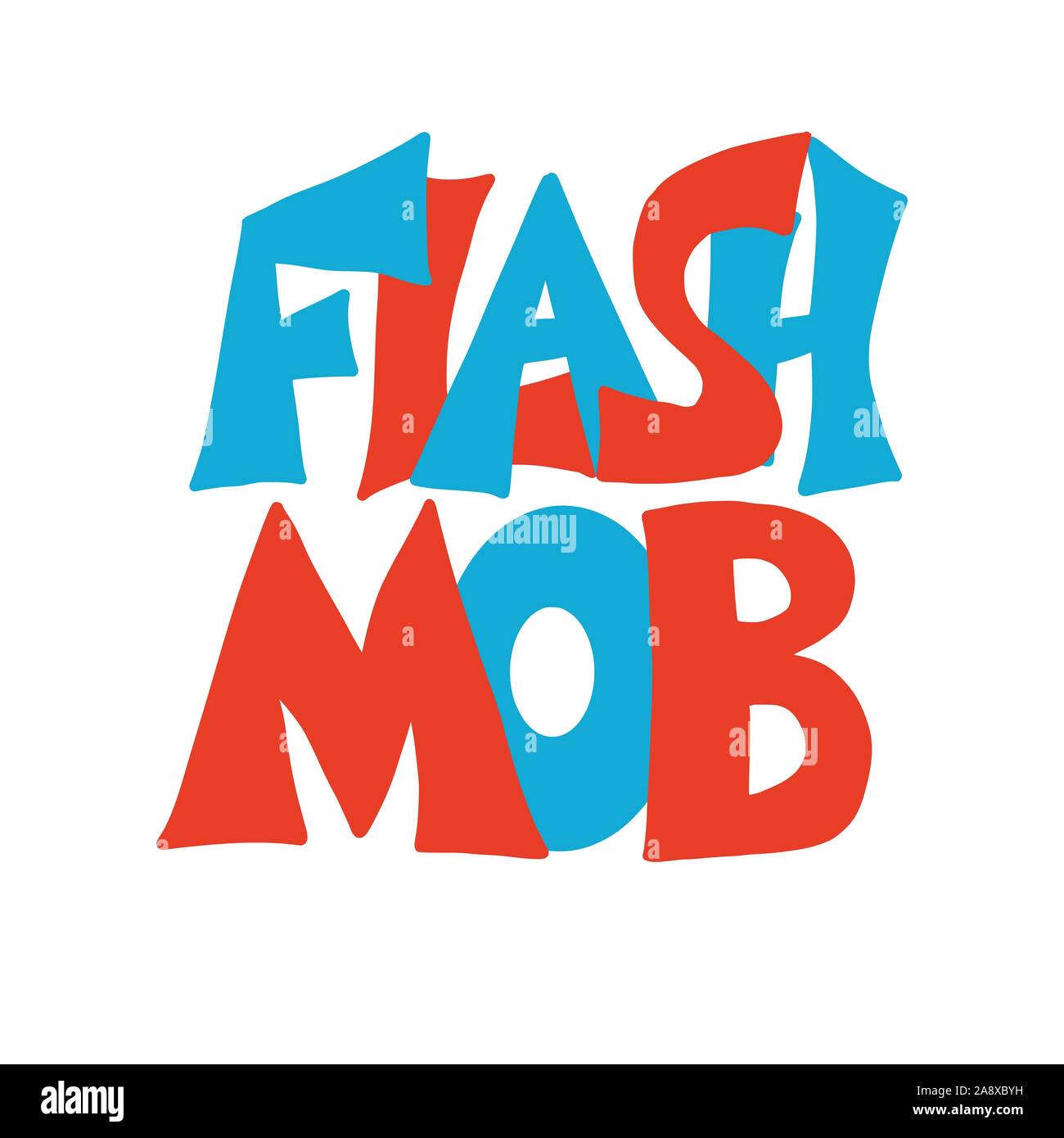 Flashmob stylized sign. Flash mob lettering emblem isolated on white ...