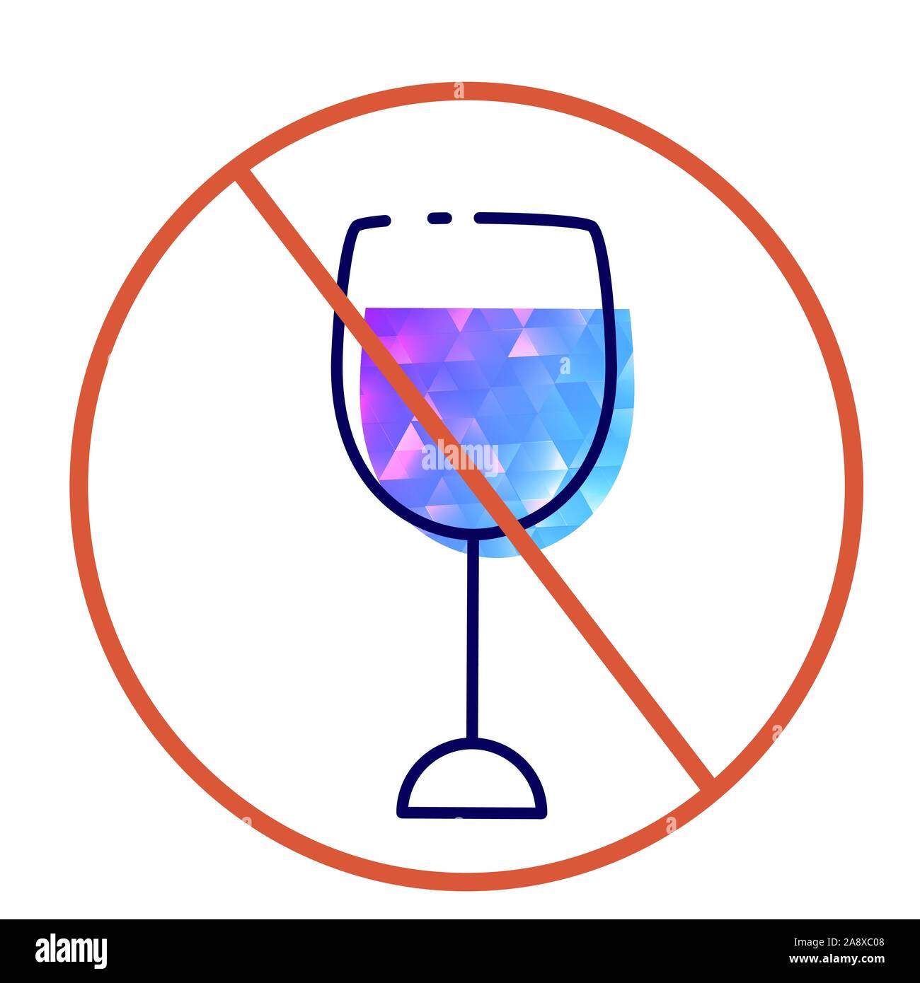 Stop alcohol sign icon. Restrict symbol. Vector illustration Stock ...
