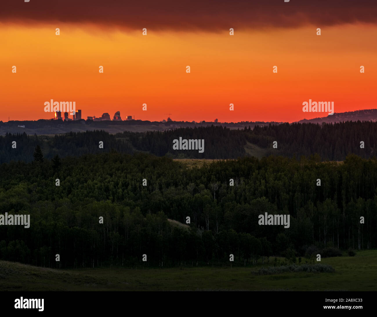 View of Calgary Alberta from a far distance Stock Photo - Alamy
