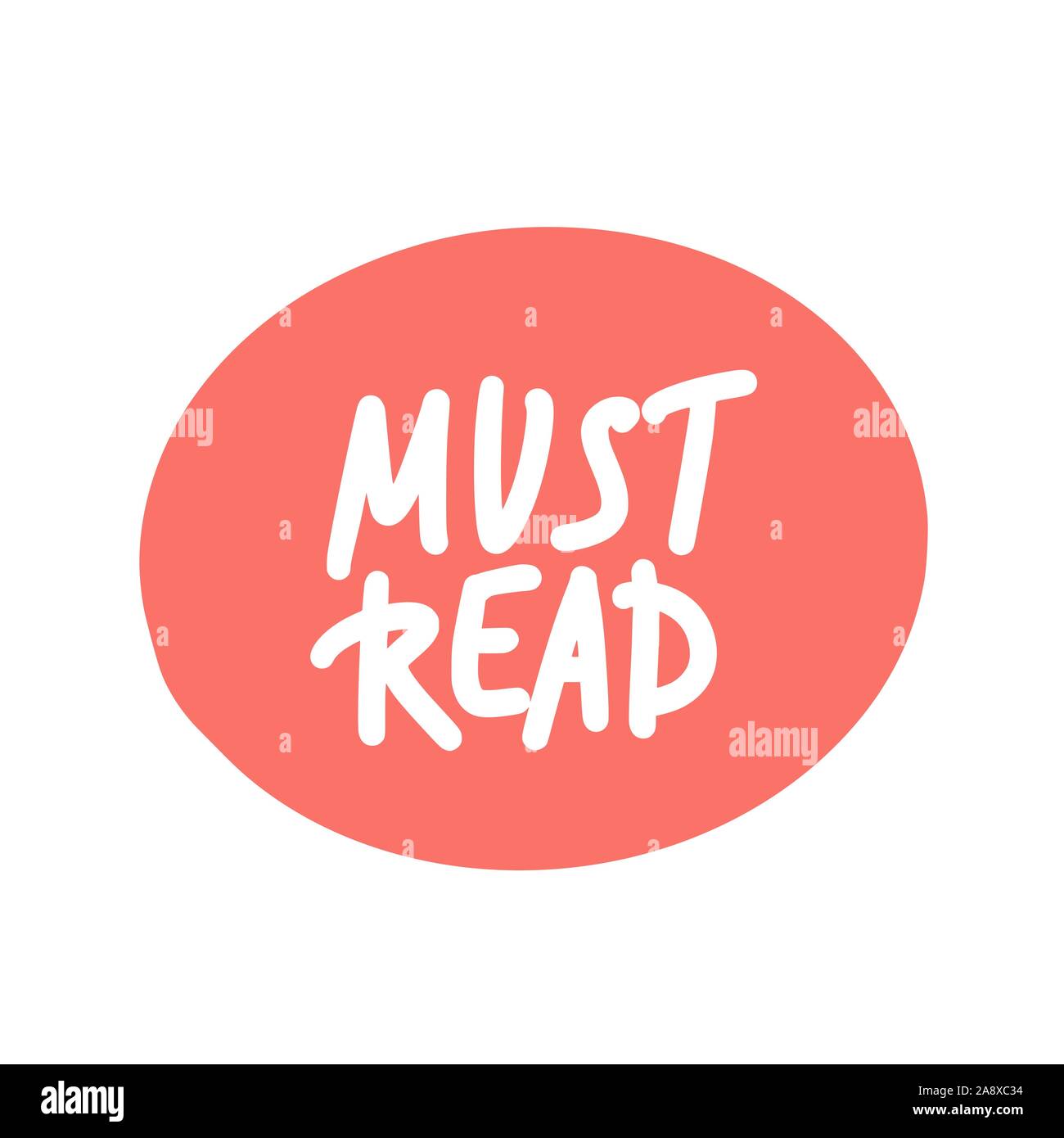Must read text emblem. Stylized lettering. Hand drawn quote. Vector ...