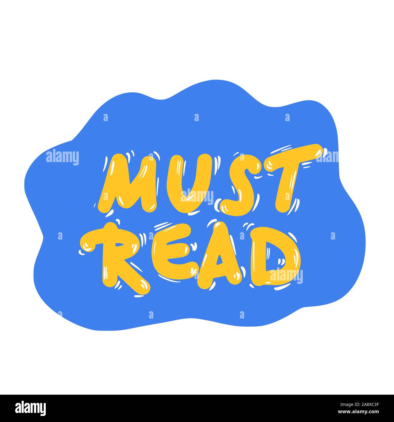 Must read text emblem. Stylized lettering. Hand drawn quote. Vector ...