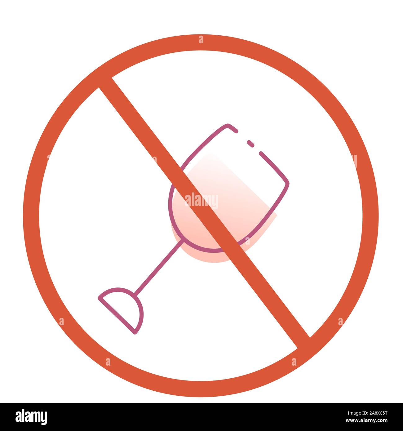 Stop alcohol sign icon. Restrict symbol. Vector illustration Stock ...