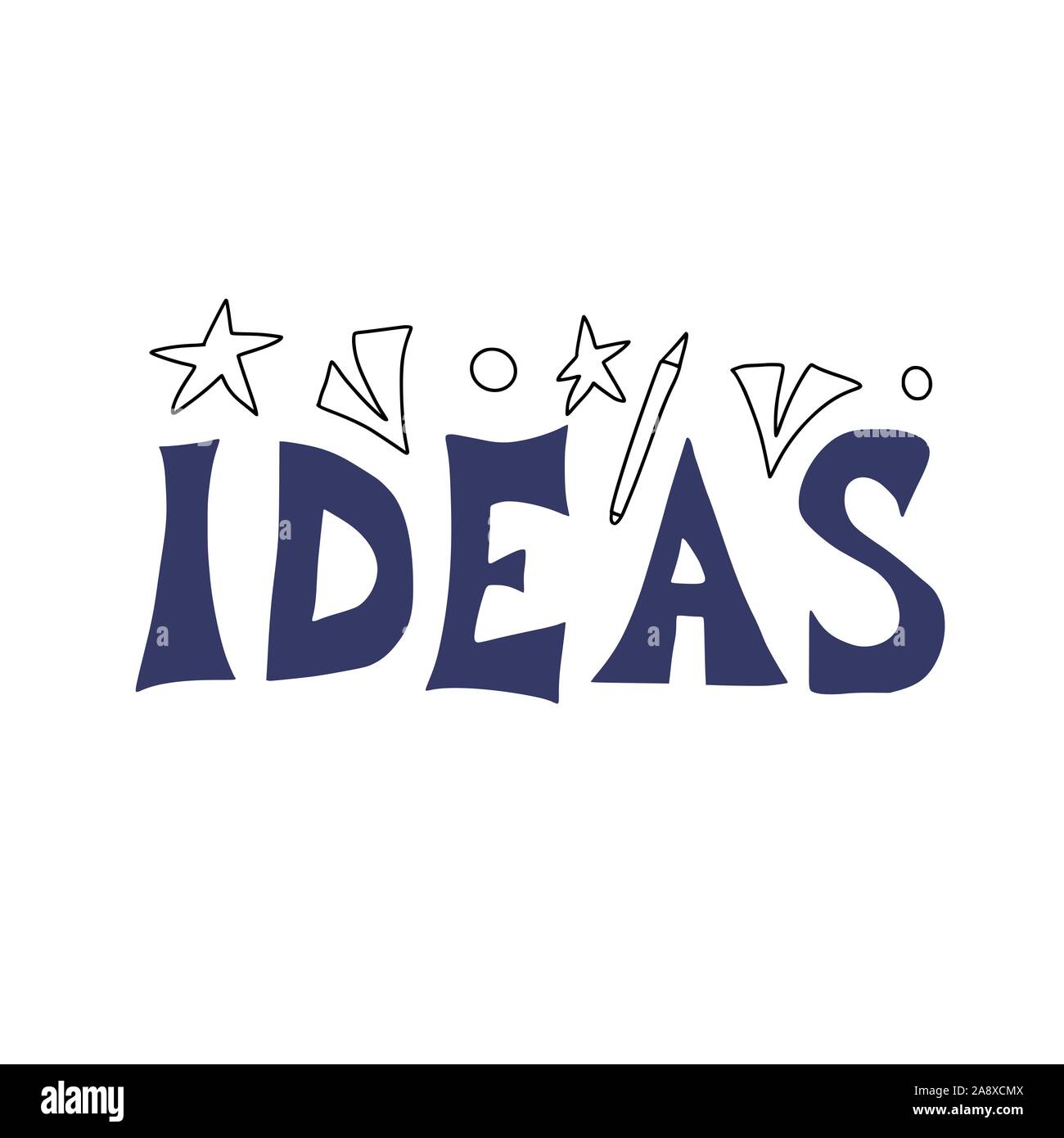 Idea text in doodle style. Vector illustartion Stock Vector Image & Art ...