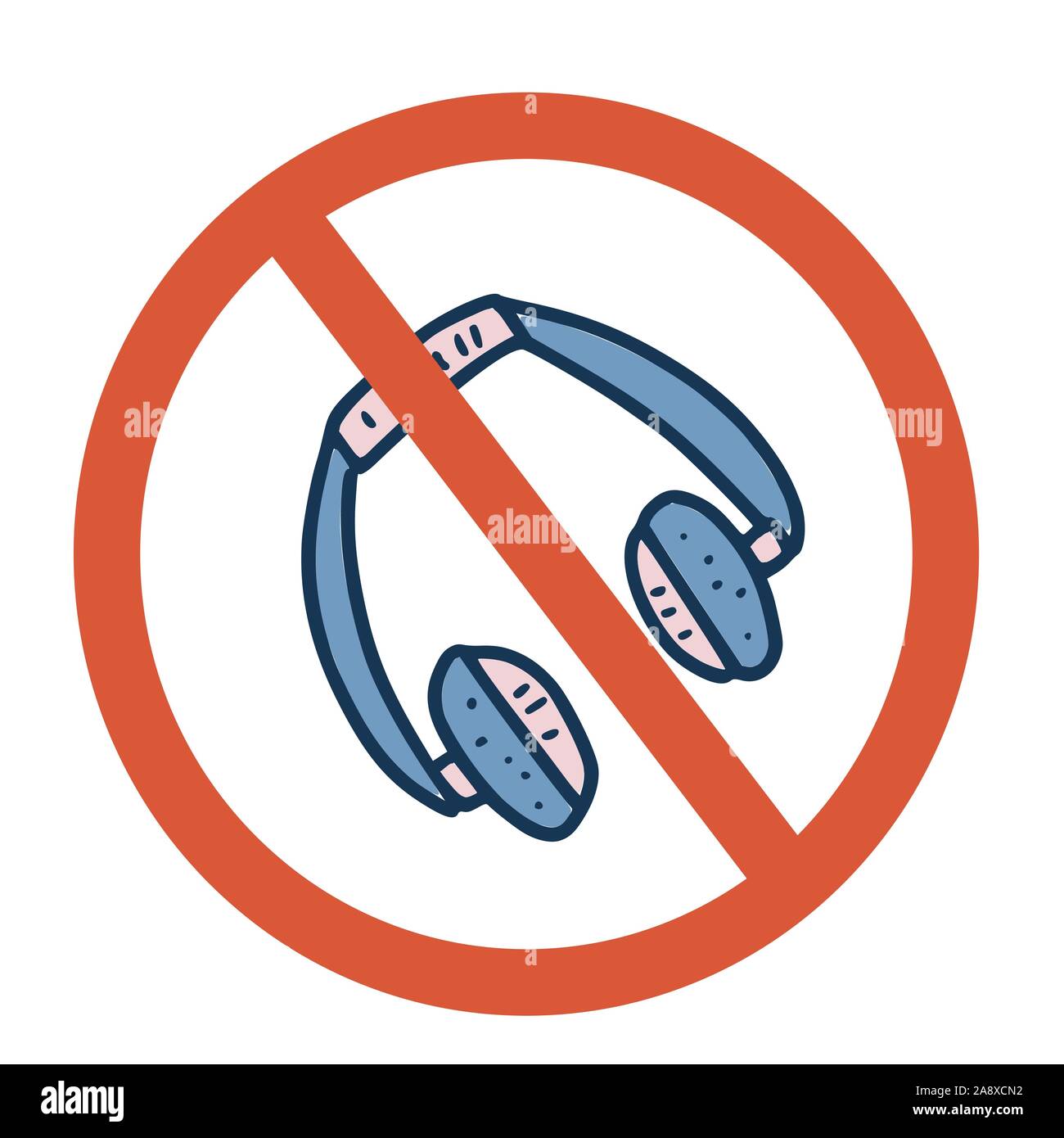 Stop headphones sign icon. Restrict symbol. Vector illustration Stock ...