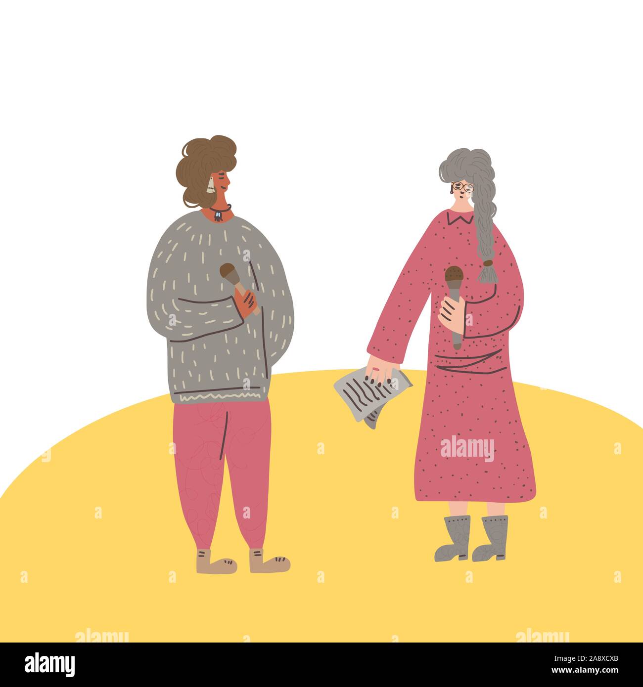 Two women having a conversation Stock Vector Images - Alamy
