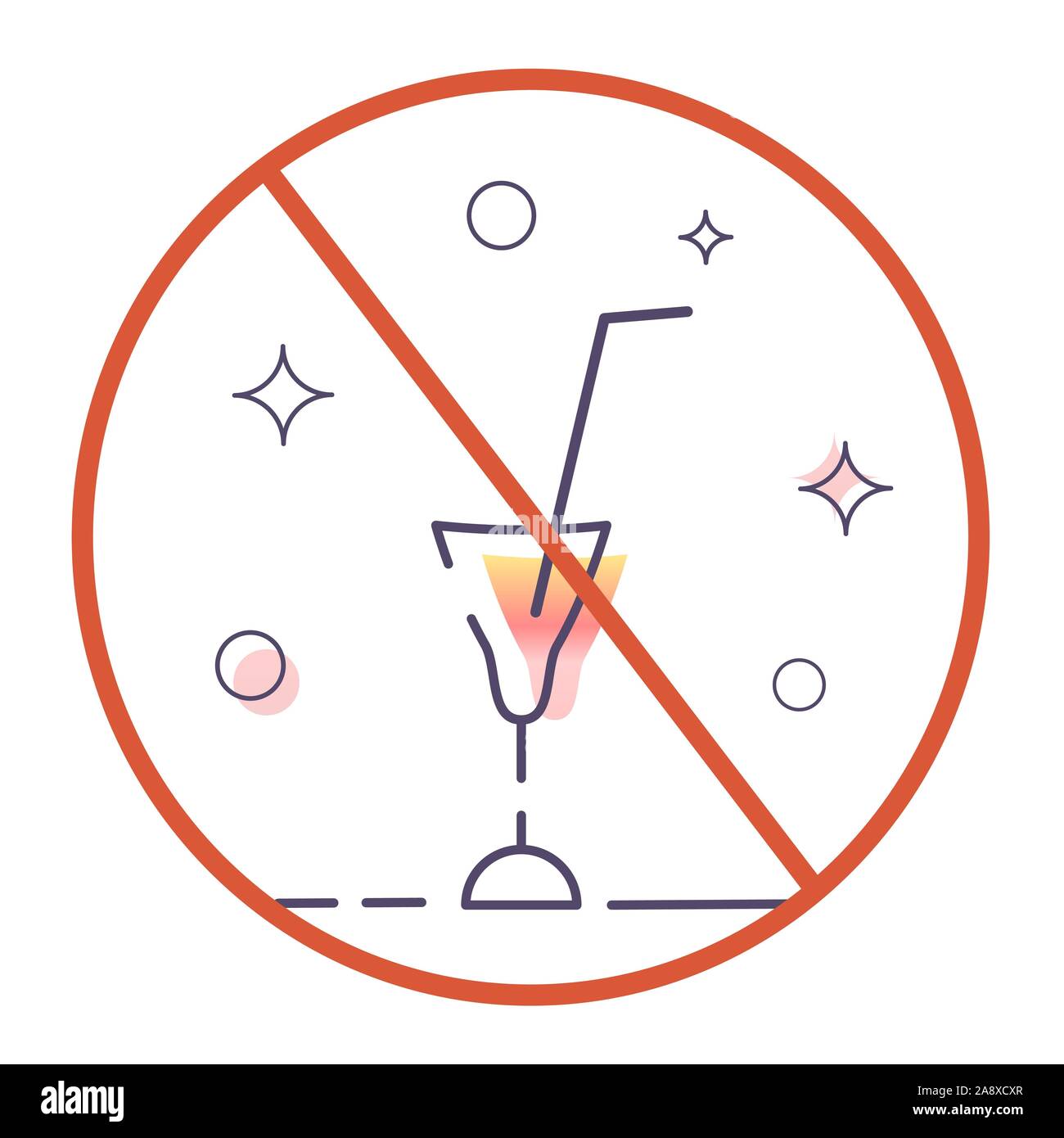 Stop alcohol sign icon. Restrict symbol. Vector illustration Stock ...