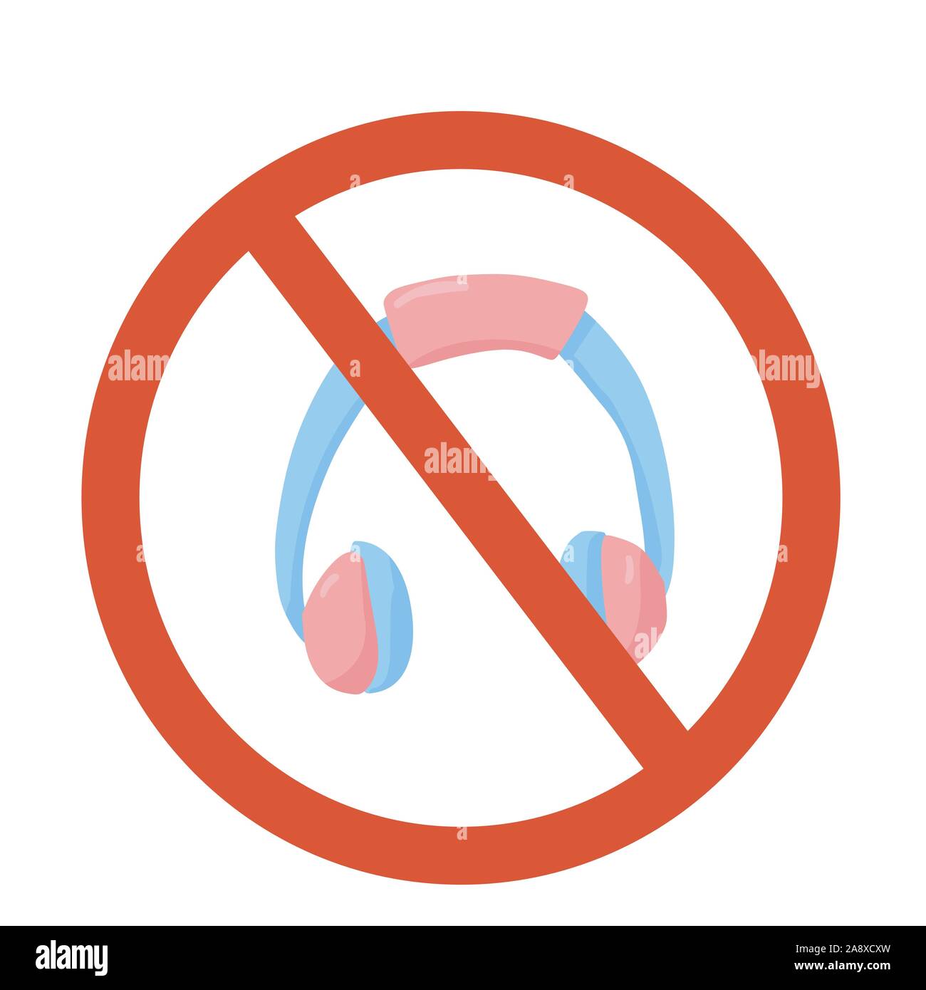Stop headphones sign icon. Restrict symbol. Vector illustration Stock ...
