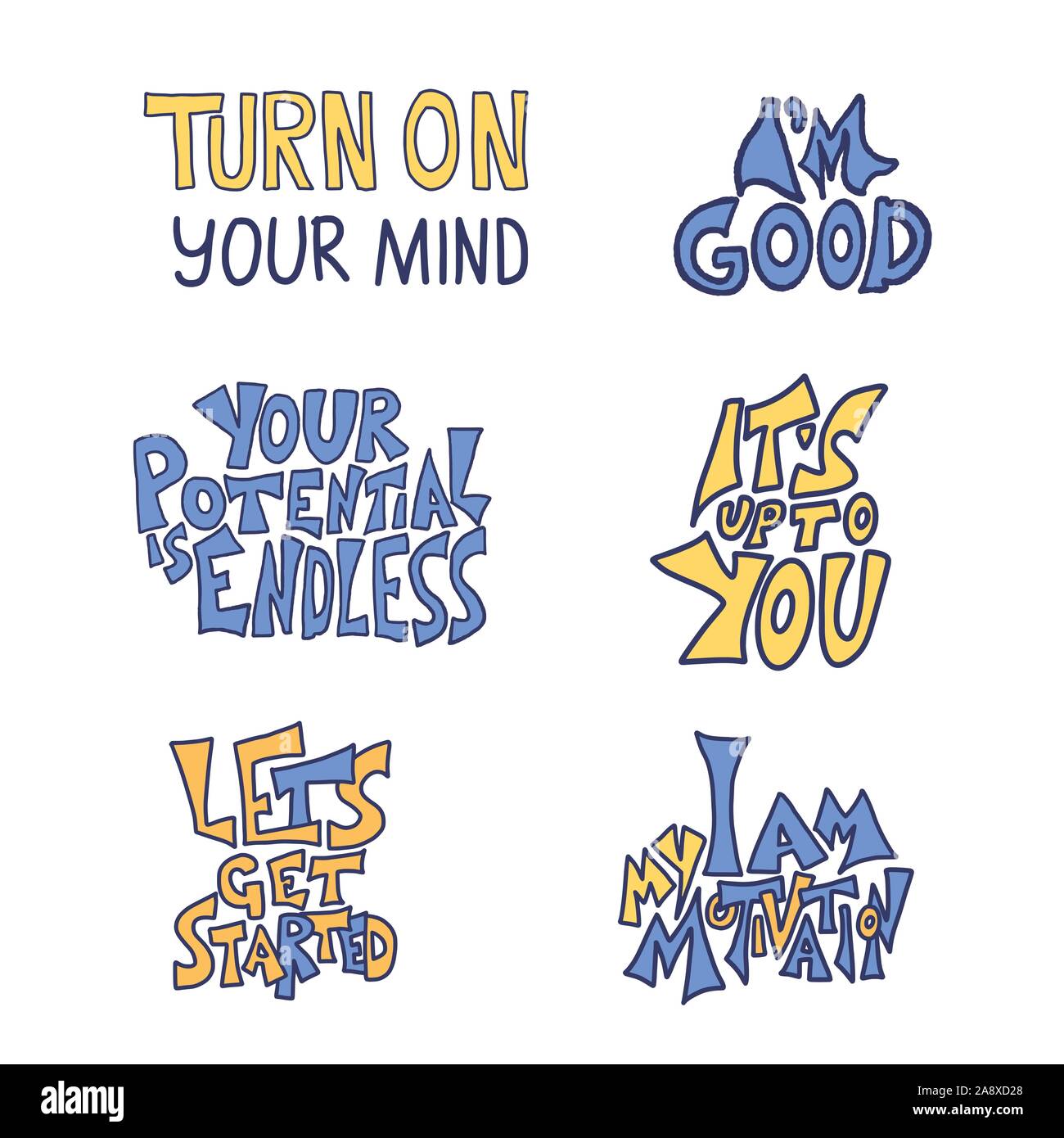 Set Of Quotes Isolated Motivational Handdrawn Lettering Collection