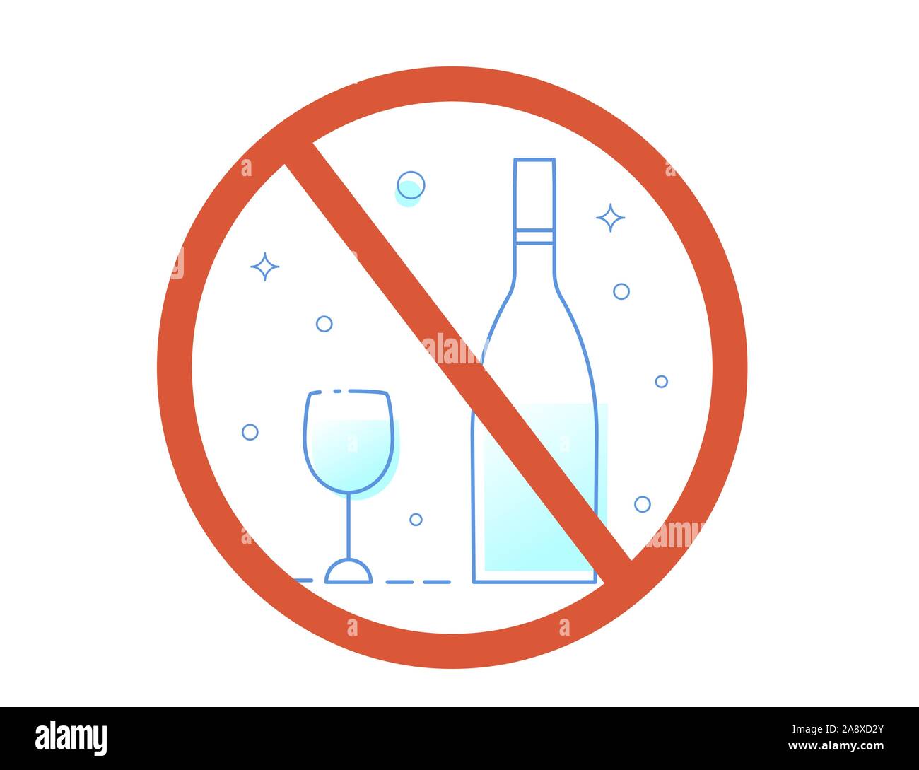 Stop alcohol sign icon. Restrict symbol. Vector illustration Stock ...