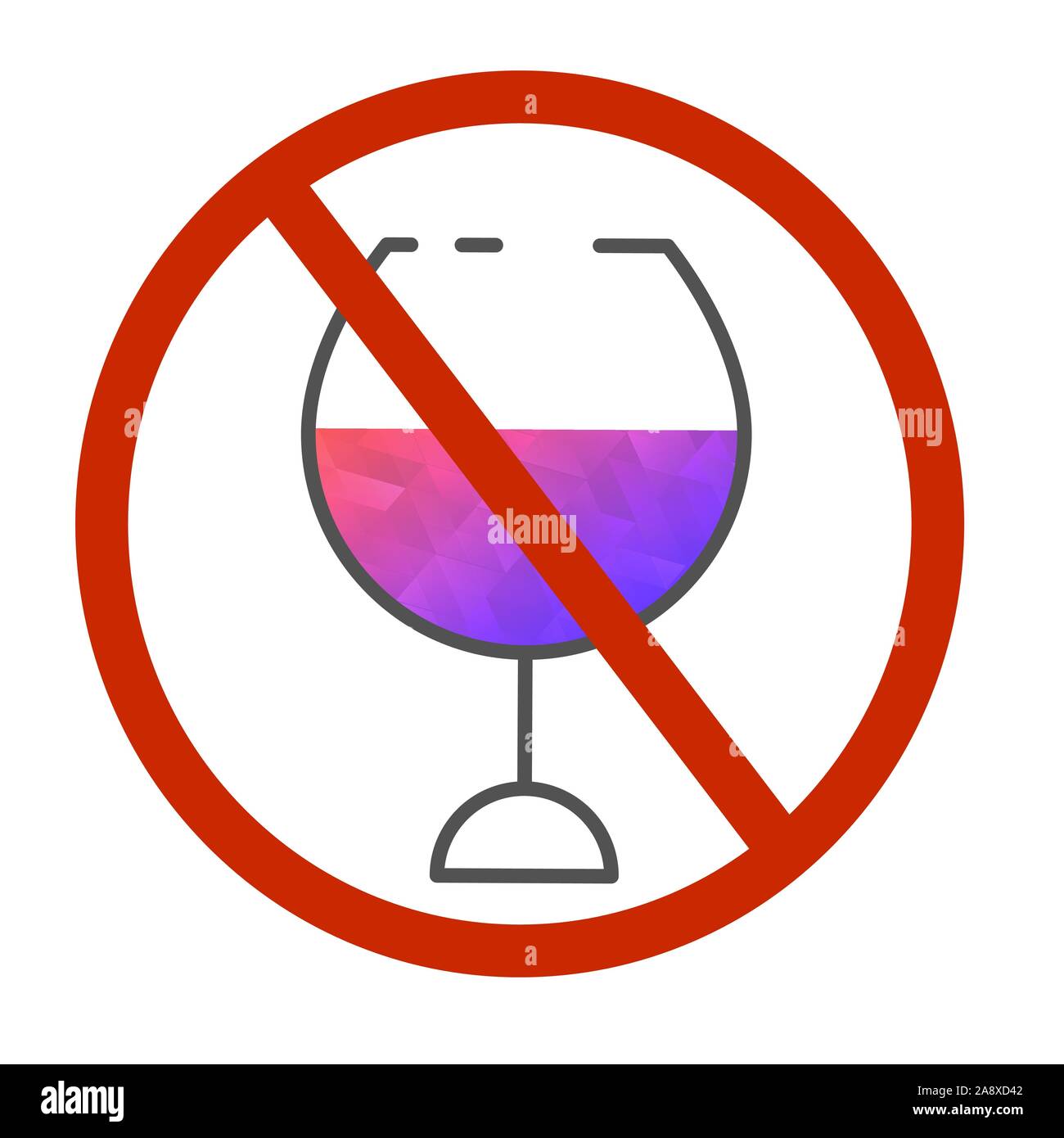 Stop alcohol sign icon. Restrict symbol. Vector illustration Stock ...
