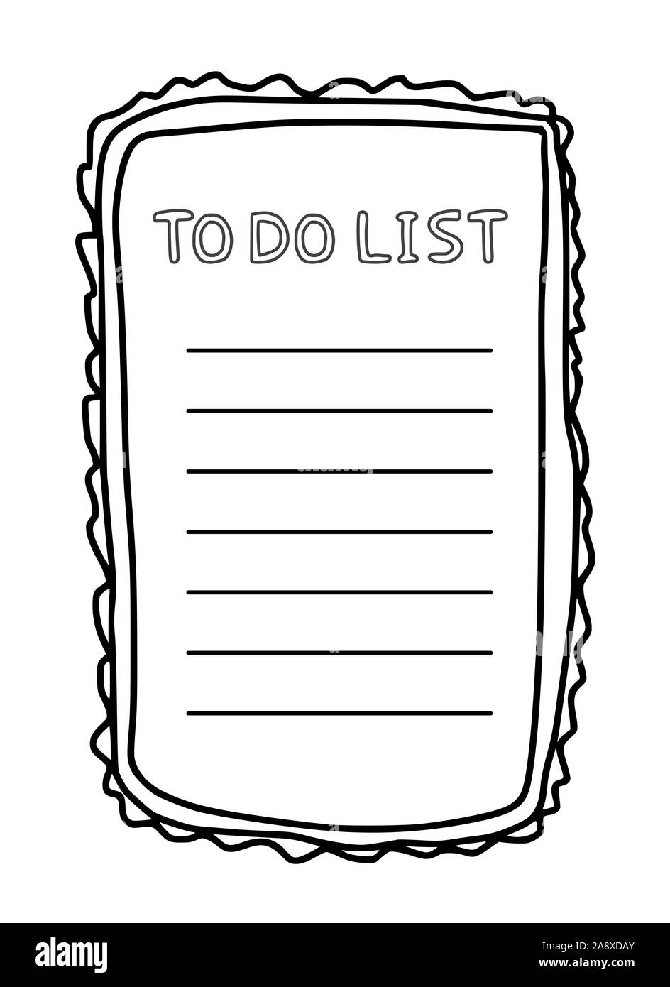 To do list template. Hand drawn reminder blank with copy space for text ...