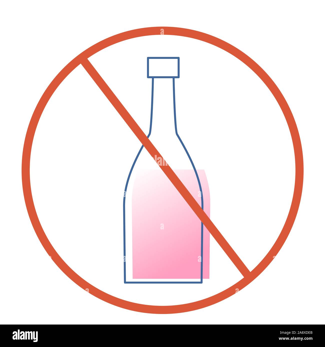 Stop alcohol sign icon. Restrict symbol. Vector illustration Stock ...