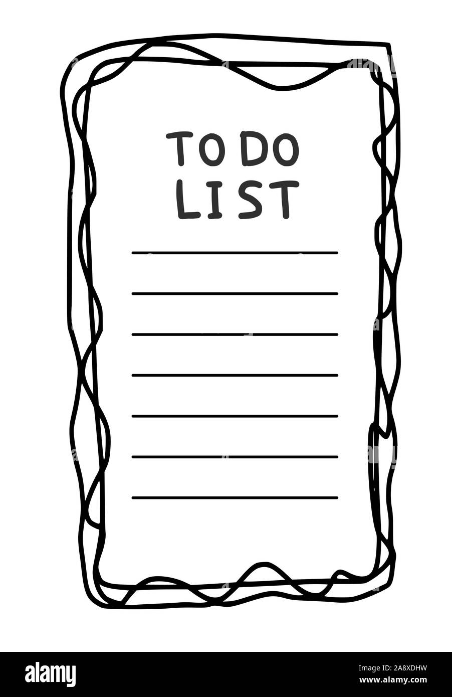 To do list template. Hand drawn reminder blank with copy space for text ...