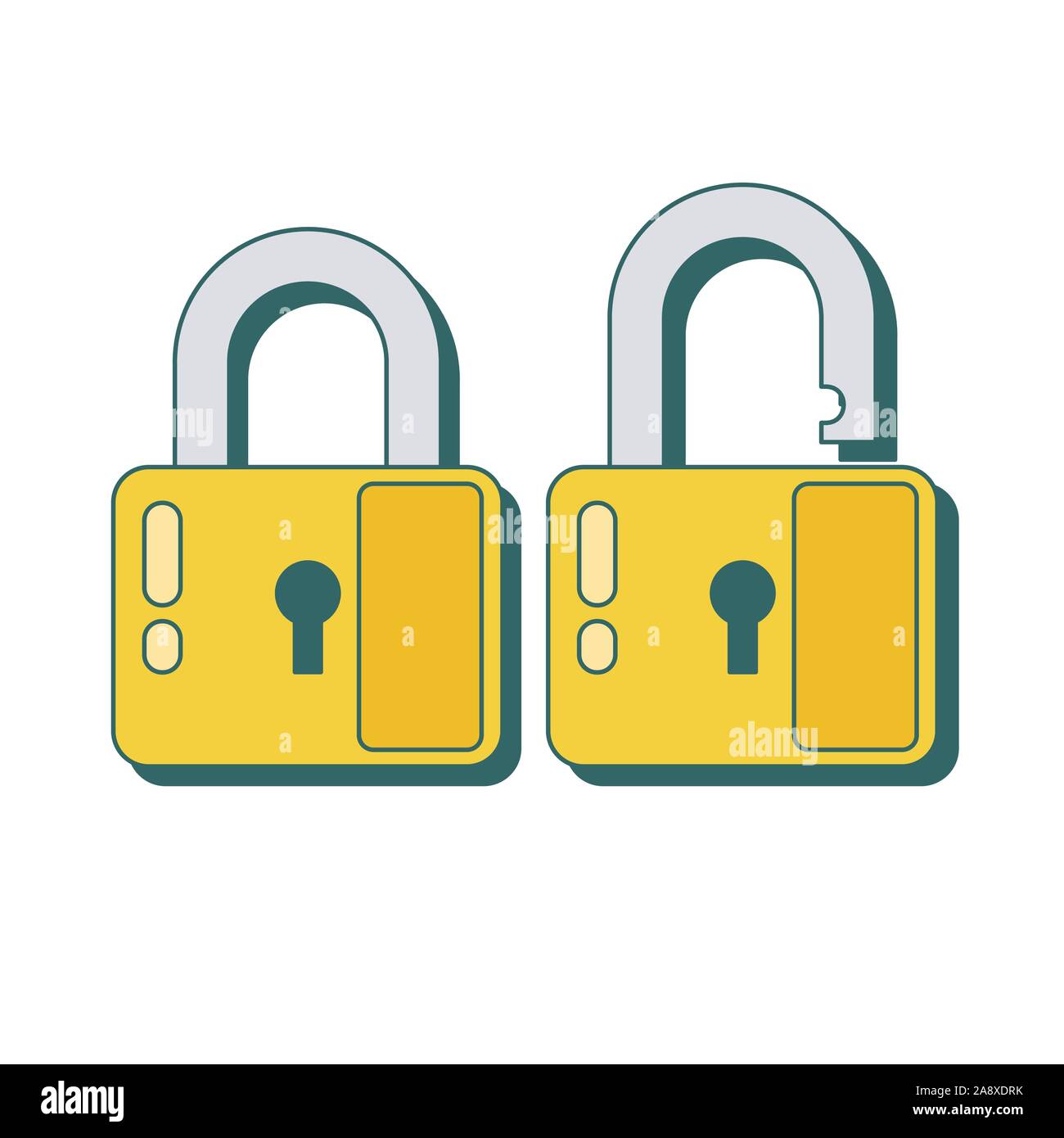 Lock icon design graphic Cut Out Stock Images & Pictures - Alamy