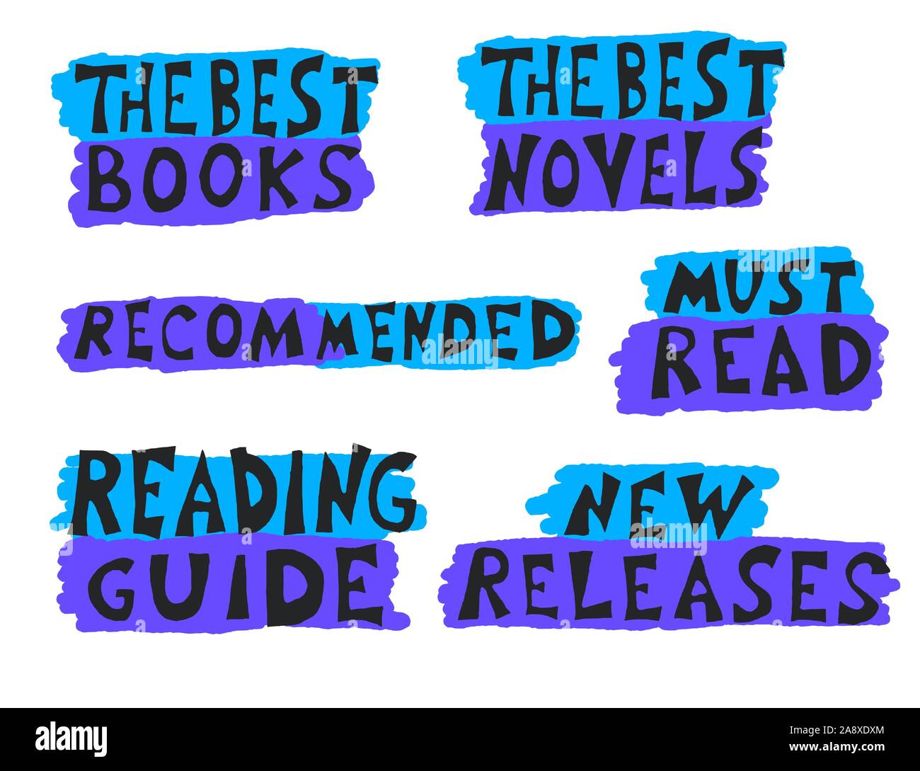 Set of hand drawn quotes about reading. books. The best books. Must ...