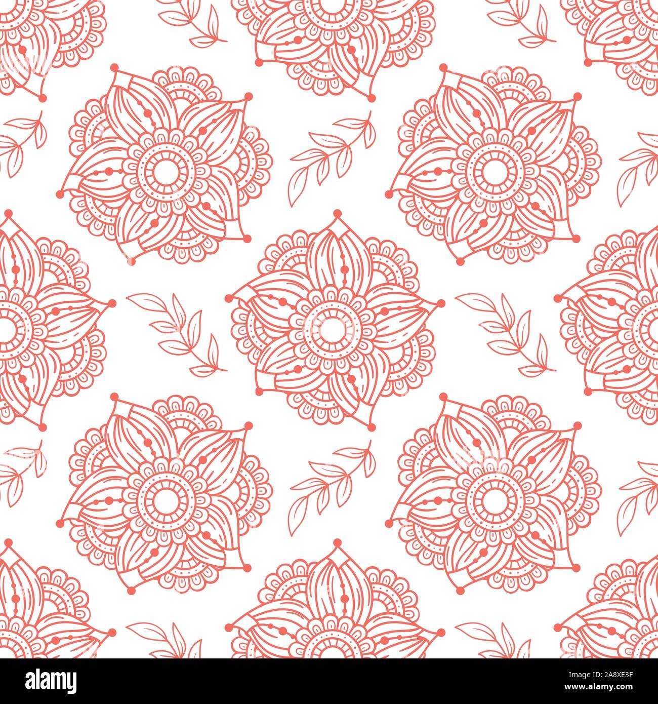Floral seamless pattern background. Hand drawn doodle flowers. Color ...