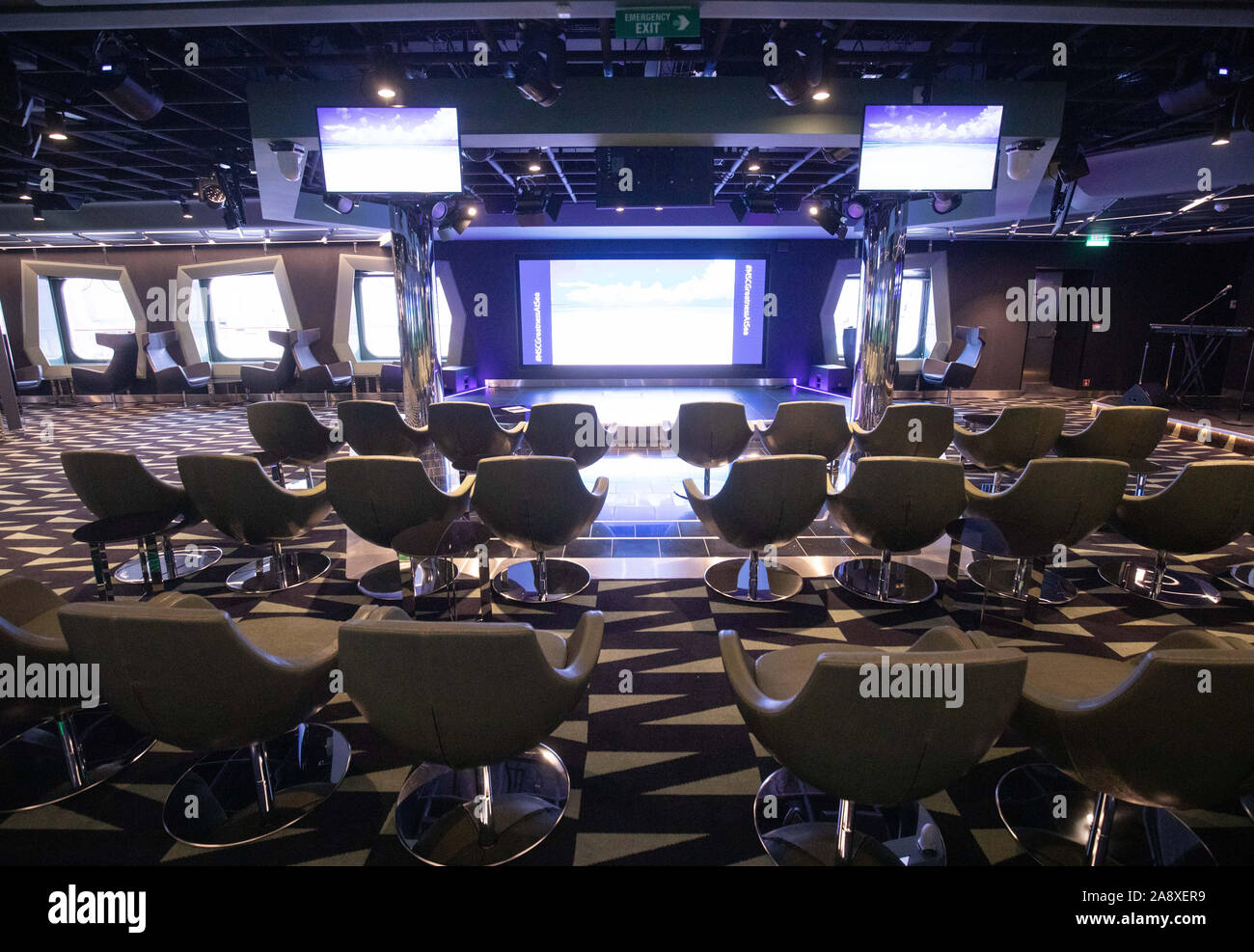 Hamburg, Germany. 09th Nov, 2019. The so-called TV studio on board the ...
