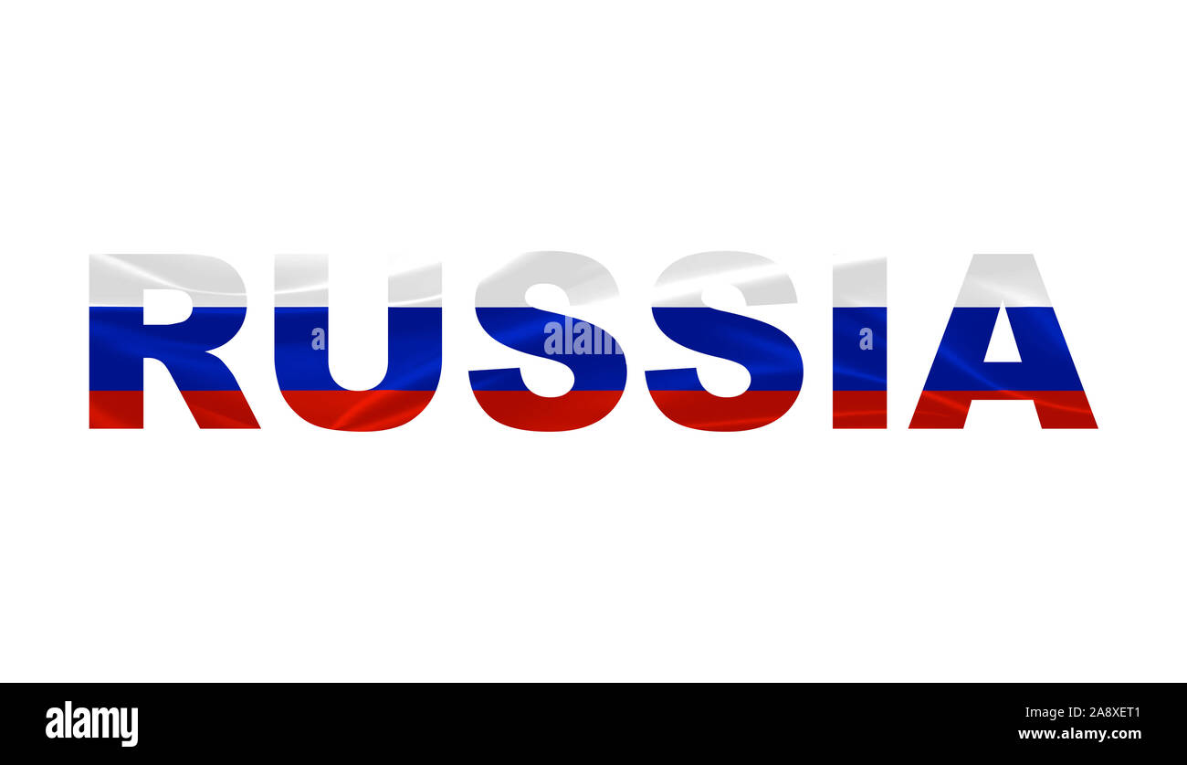 "Russia" Lettering Art over the Russian Flag Stock Photo - Alamy