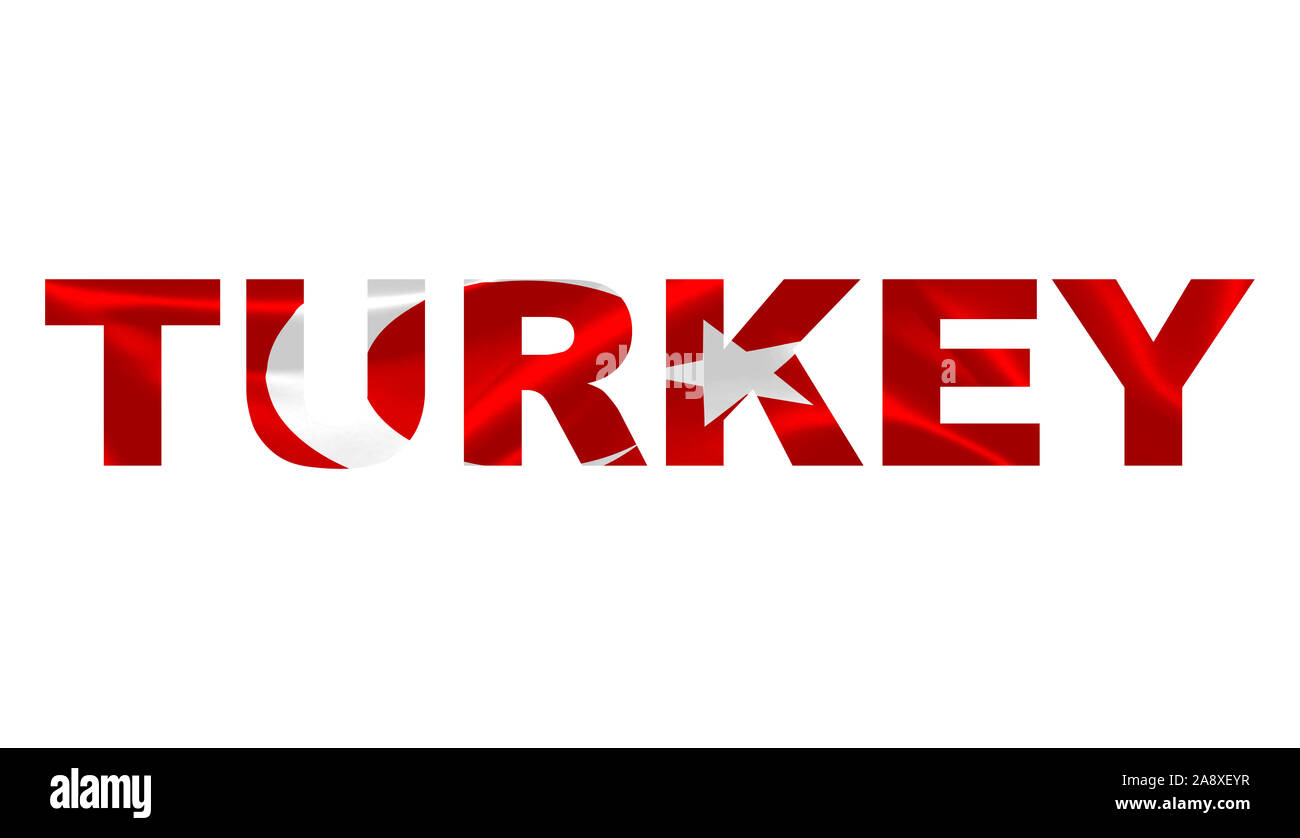 "Turkey" Lettering Art over the Turkish Flag Stock Photo - Alamy
