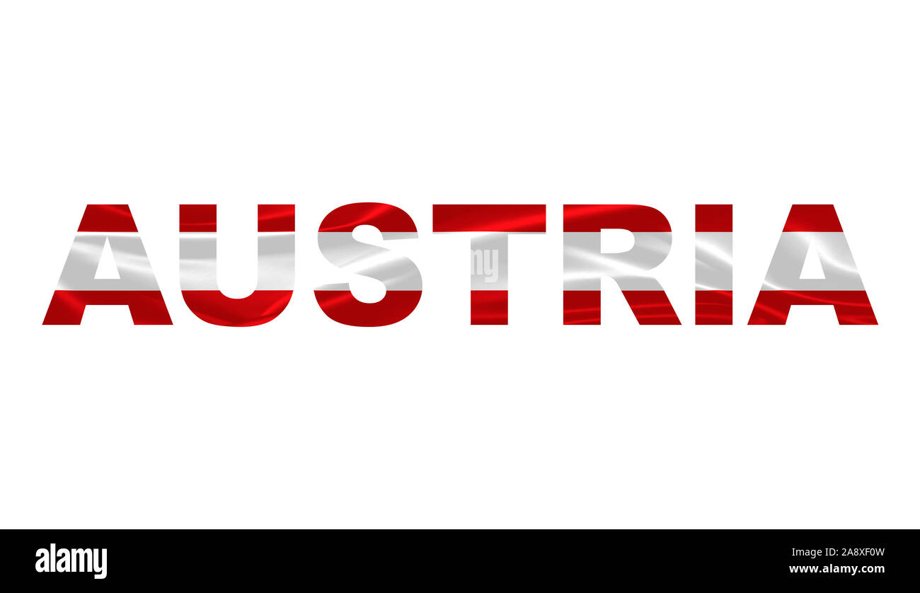 "Austria" Lettering Art over the Austrian Flag Stock Photo - Alamy
