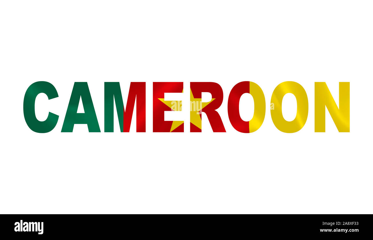 "Cameroon" Lettering Art over the Cameroon Flag Stock Photo - Alamy