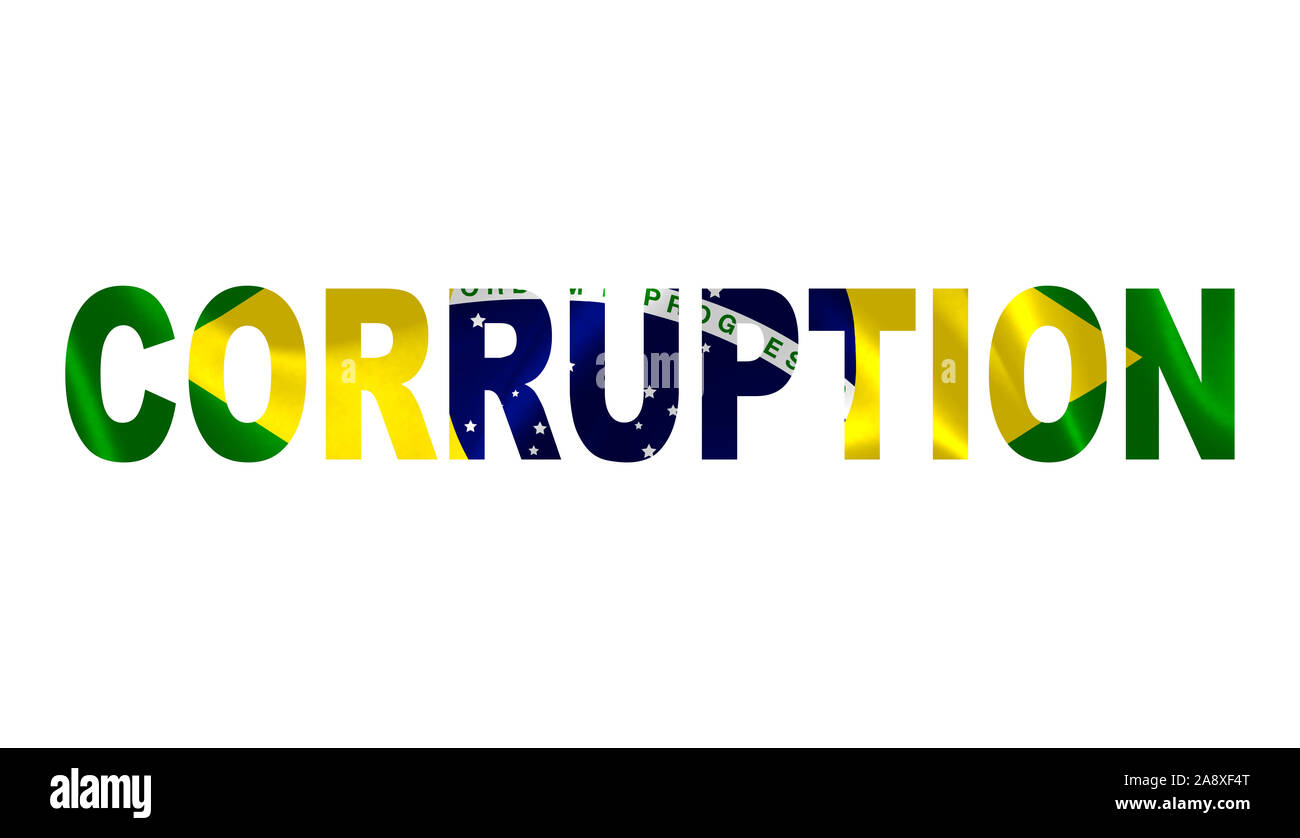 "Corruption" Lettering Art over the Brazilian Flag Stock Photo - Alamy