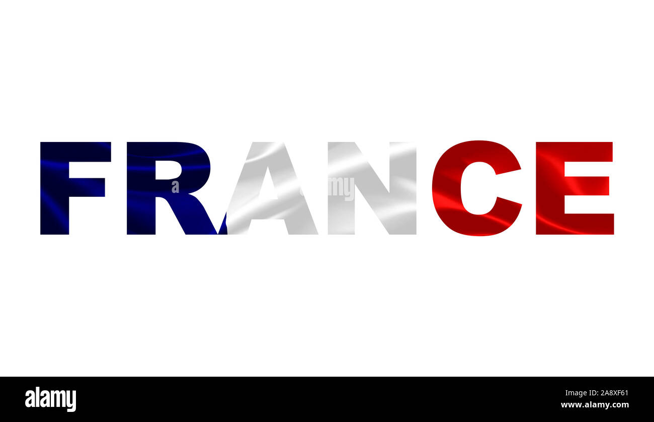 "France" Lettering Art over the FrenchFlag Stock Photo - Alamy