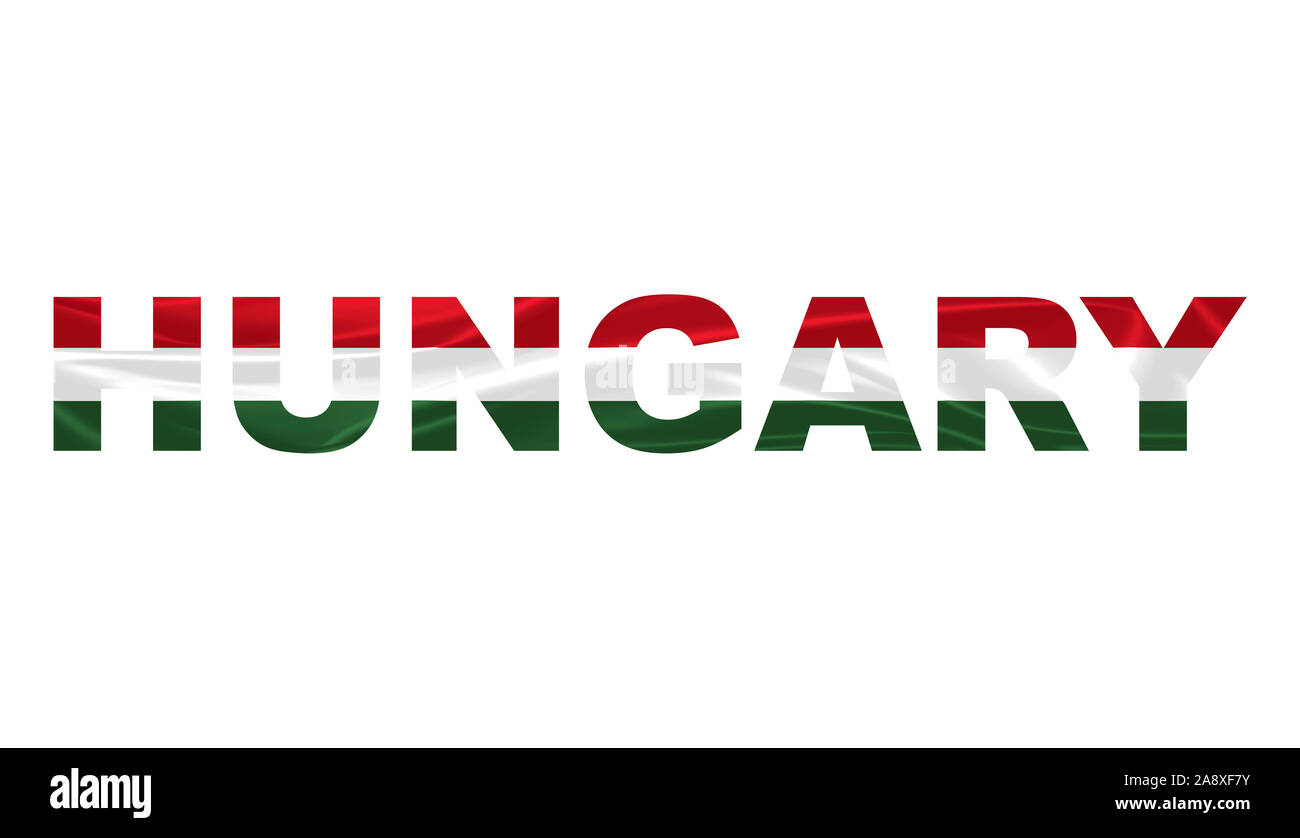 "Hungary" Lettering Art over the Hungarian Flag Stock Photo - Alamy