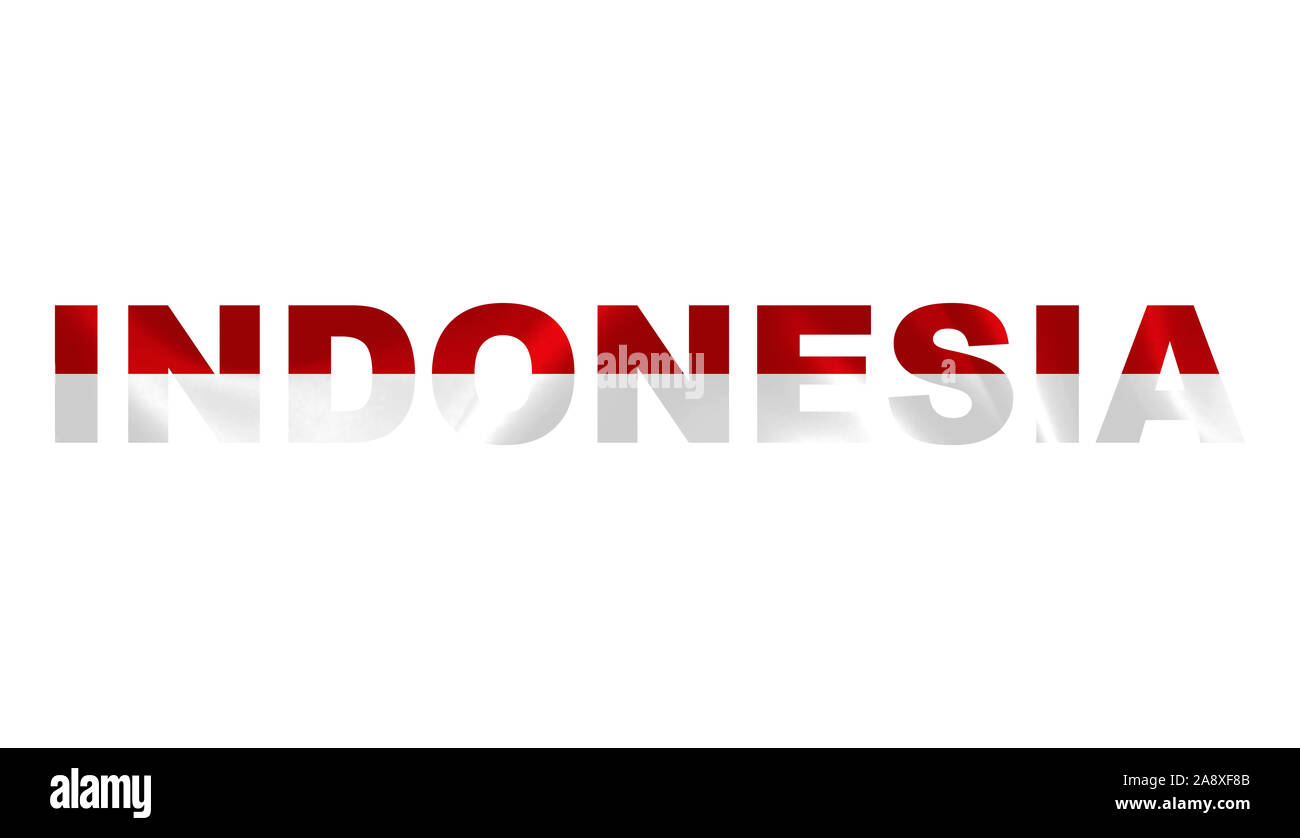 "Indonesia" Lettering Art over the Indonesian Flag Stock Photo - Alamy