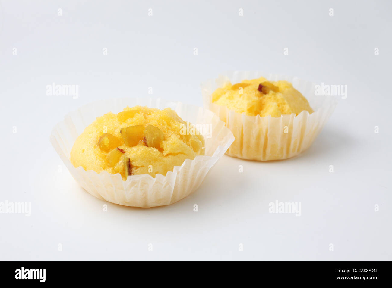 sweet potato steamed bread cupcake muffin isolated on white background ...