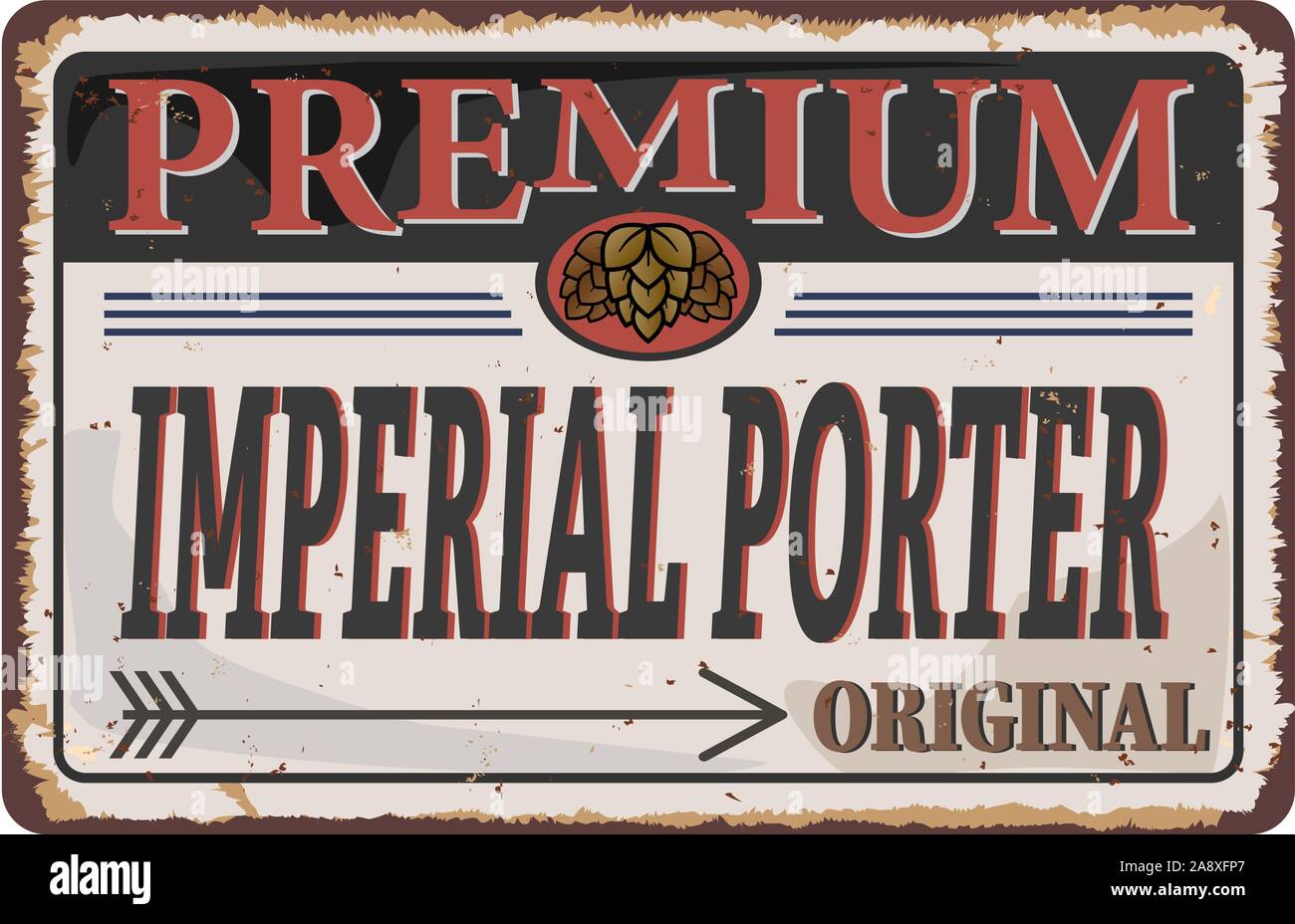 Imperial Porter Beer vintage vector rusted metal logo sign Stock Vector ...