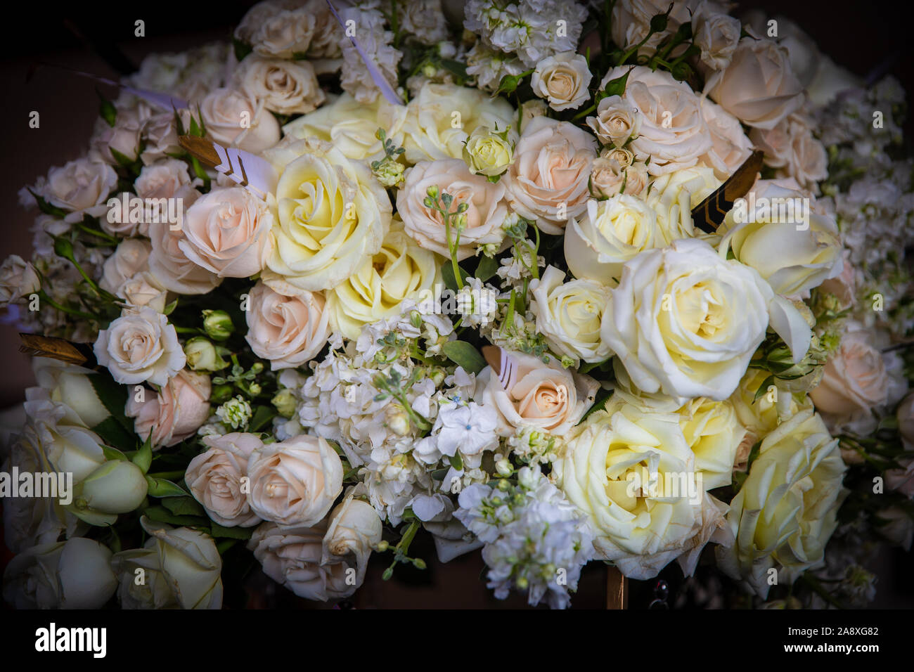 Big Wedding Bouquet with Roses Stock Photo - Alamy