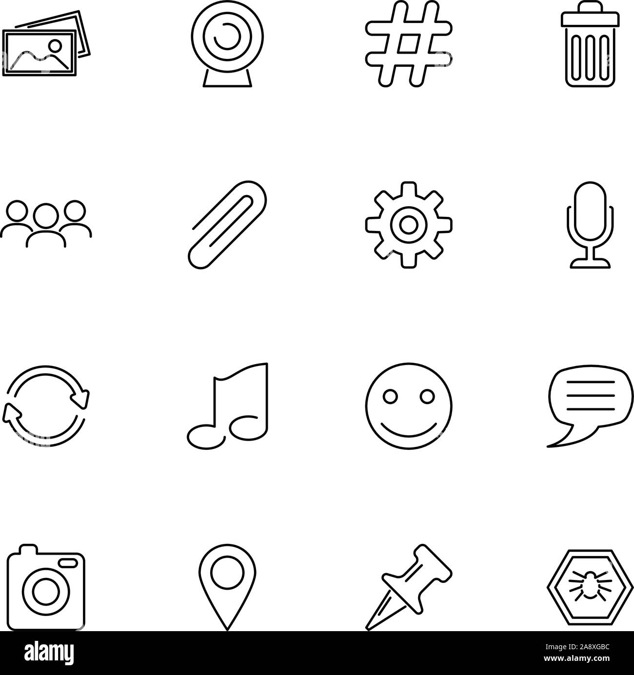 Social listening line icons Stock Vector Images - Alamy