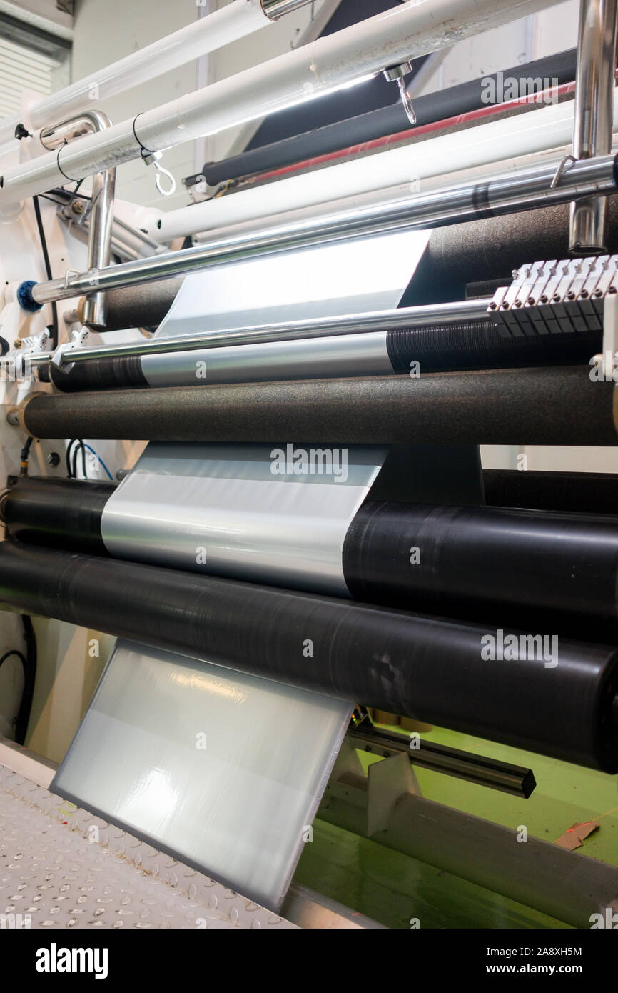 plastic film rolls inside plastic and aluminium food packaging making ...