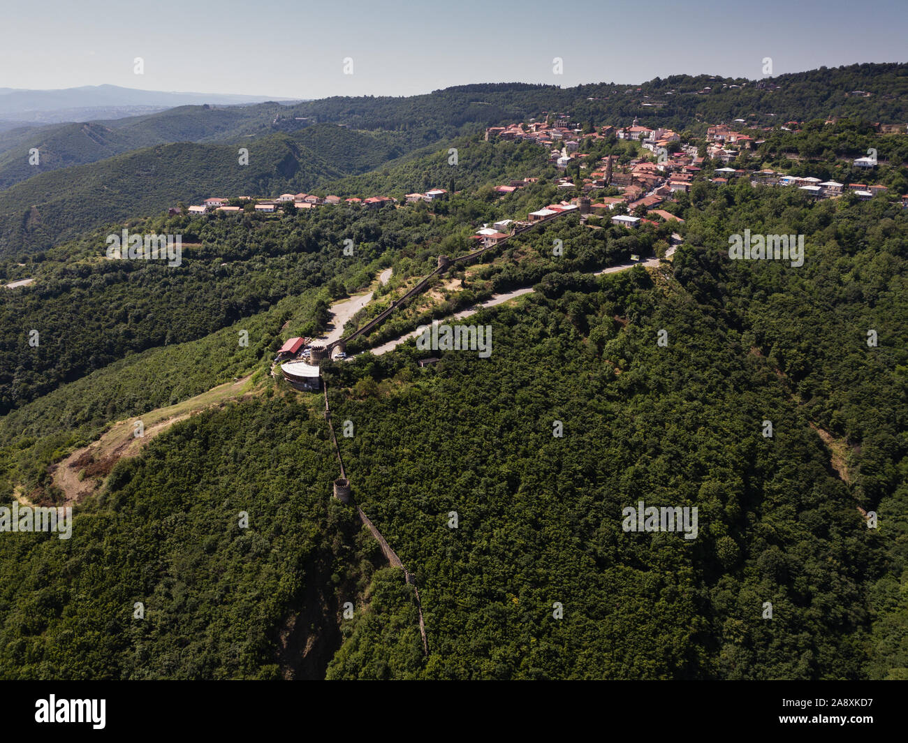 Aerial view to Sighnaghi city - georgian town Signagi in Georgia's ...