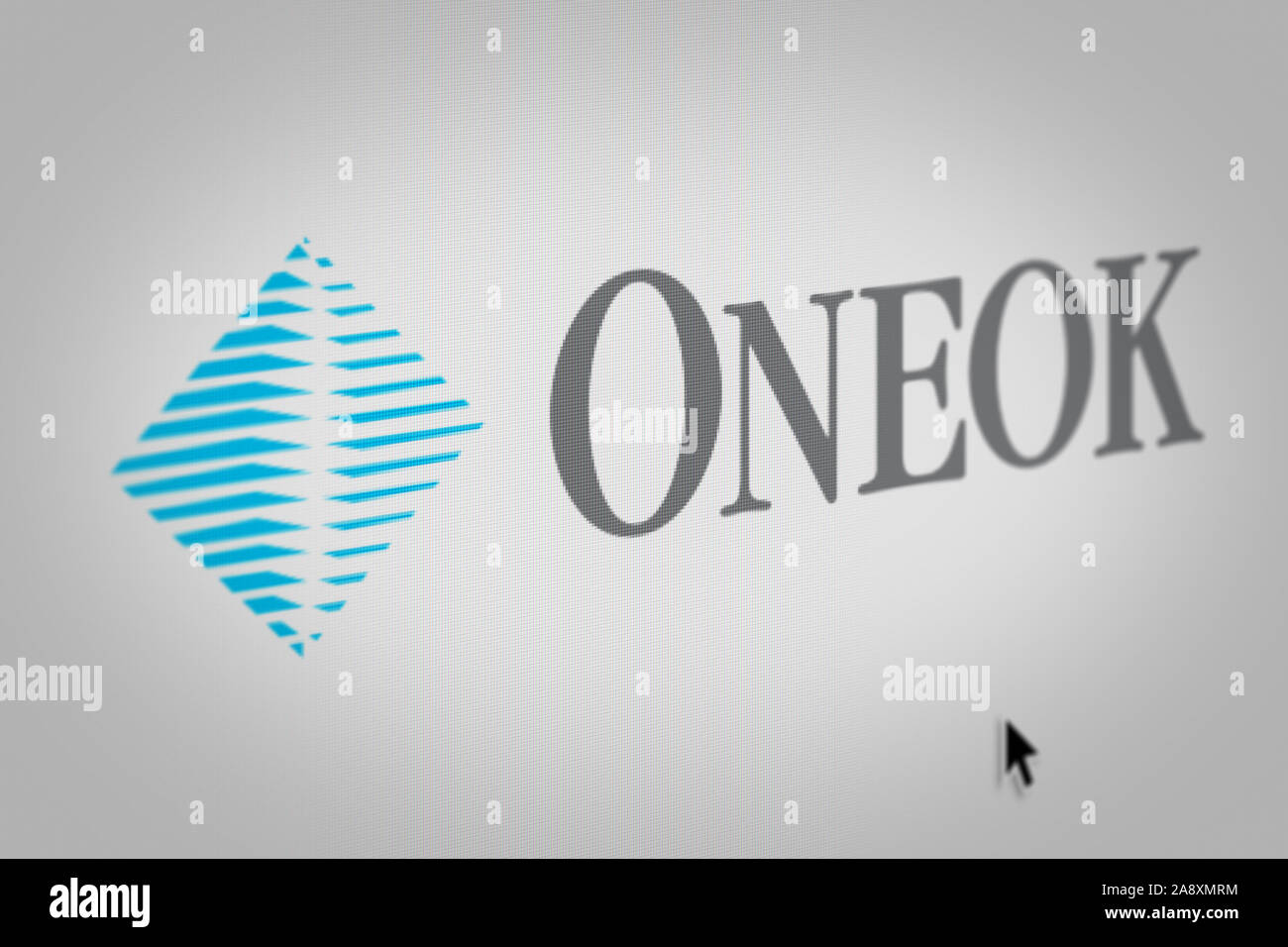 Logo of the public company ONEOK displayed on a computer screen in ...