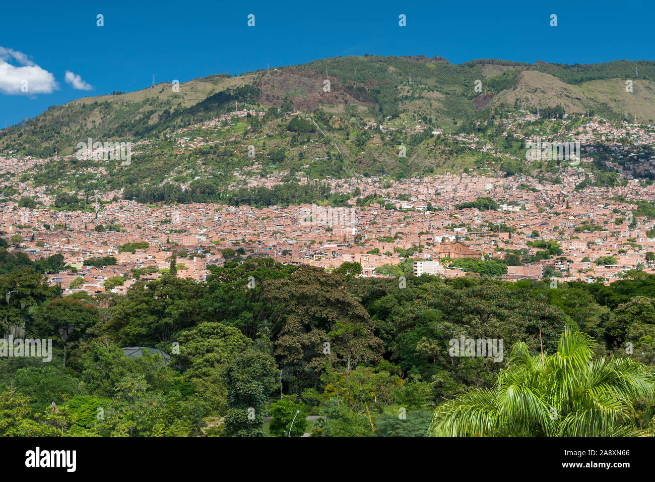 Houses of Manrique neighborhood (comuna 3) in Medellin, Colombia ...