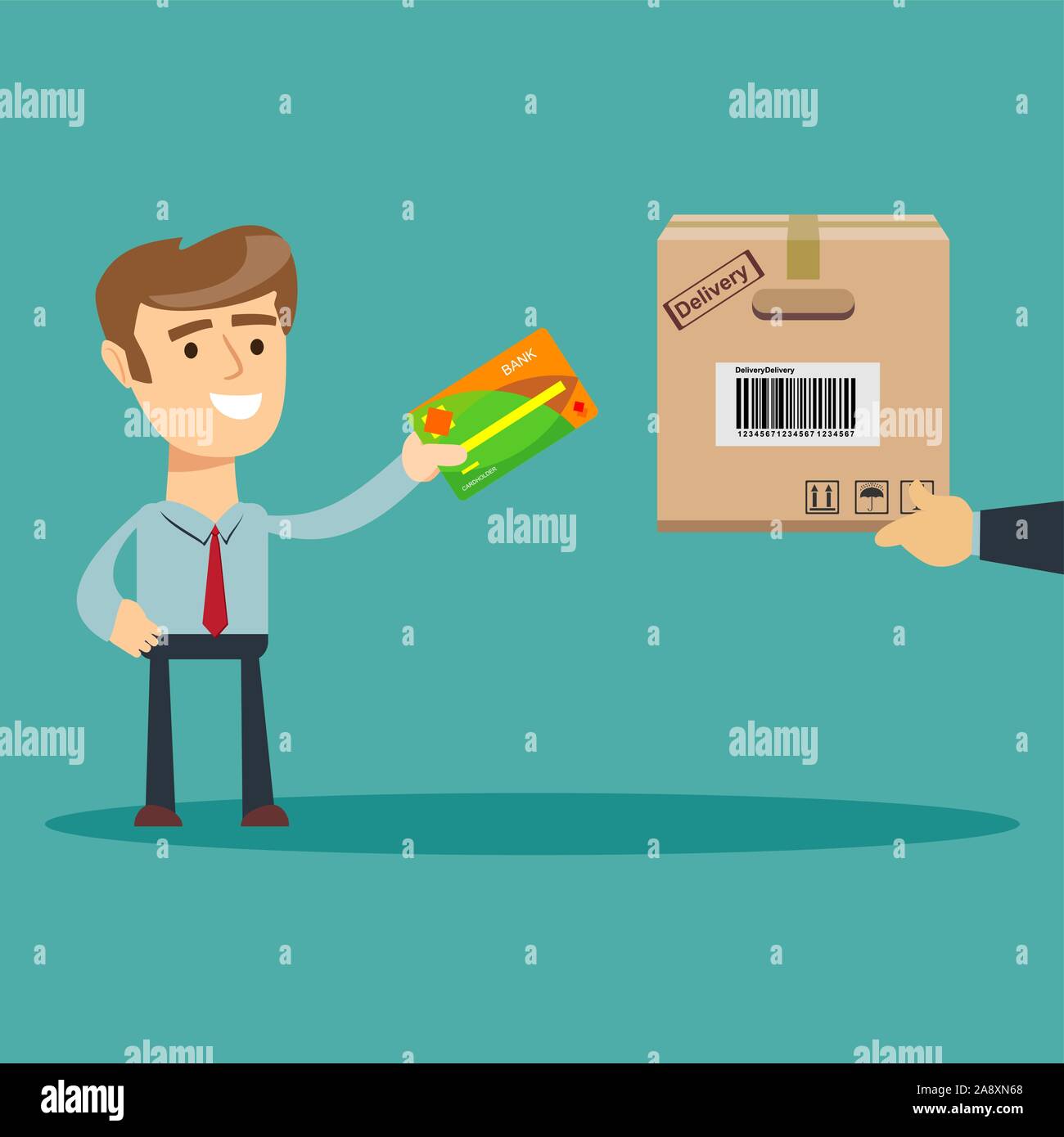Online shopping cart box Stock Vector Images - Alamy
